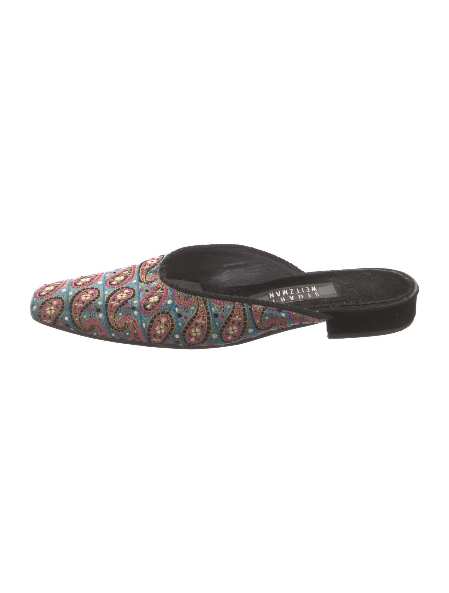 Stuart Weitzman Paisley Print Mules - Blue Flats, Shoes - WSU357554 ...