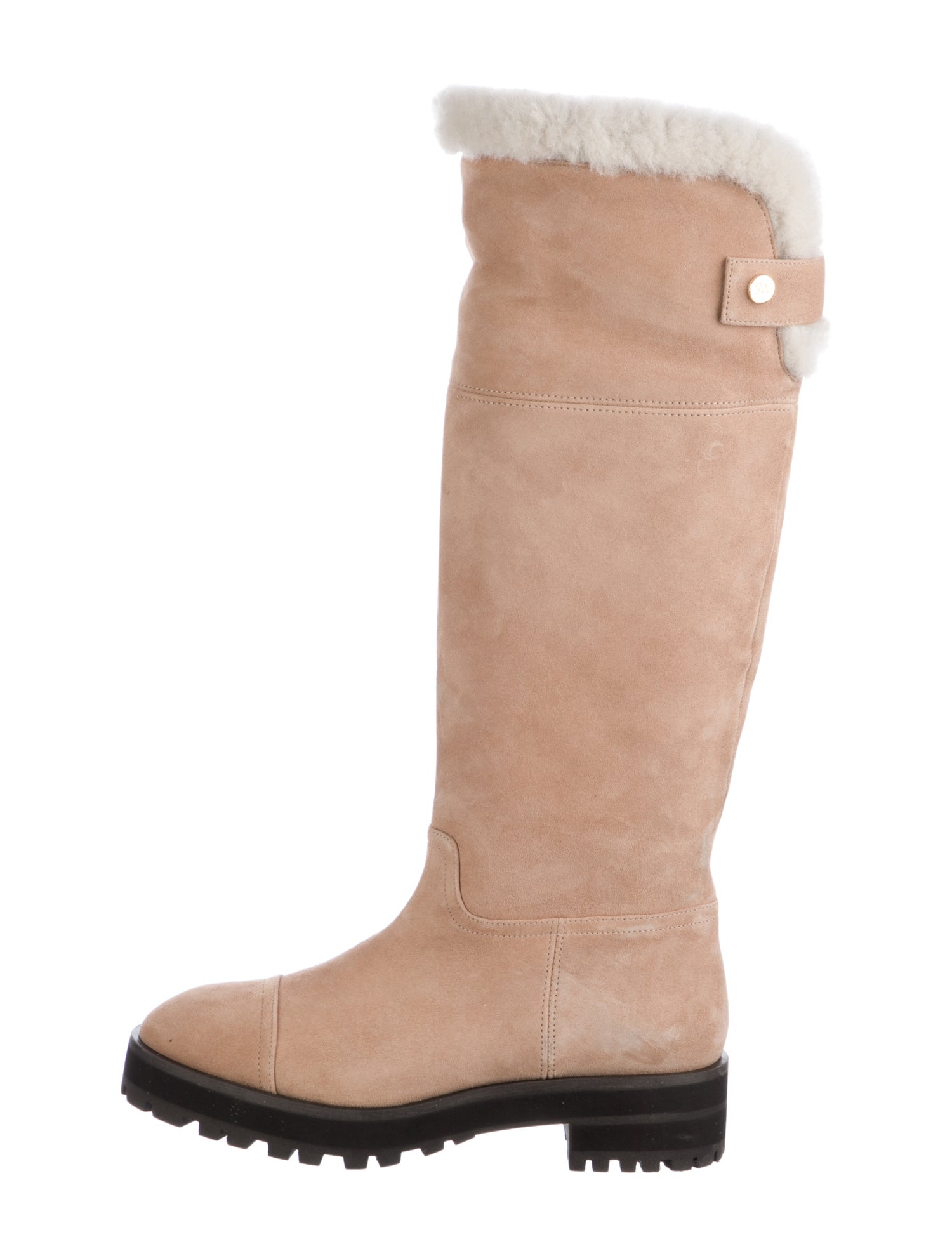 Stuart Weitzman Suede Riding Boots - Black Boots, Shoes - WSU359571 ...