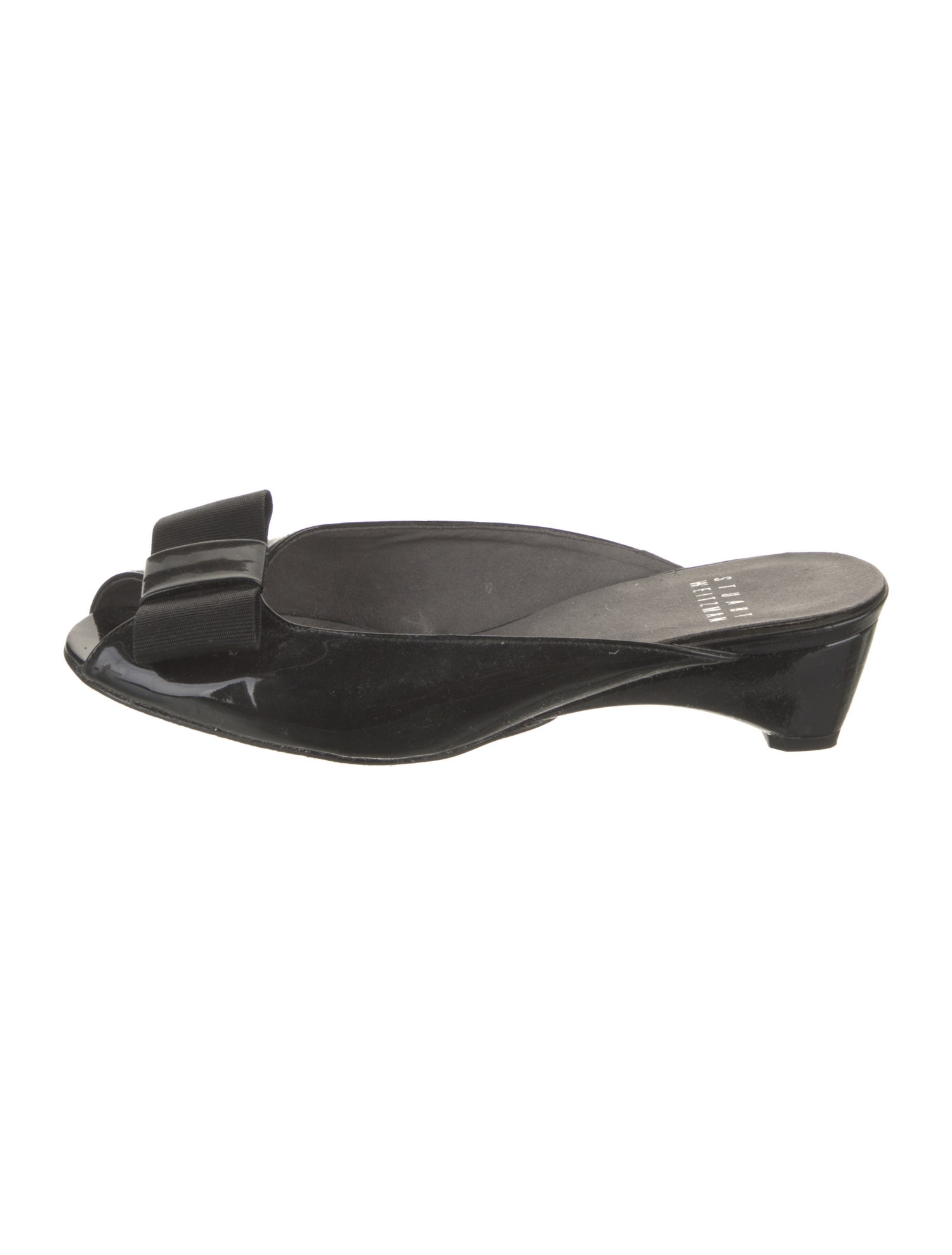 Stuart Weitzman Patent Leather Slides - Black Sandals, Shoes ...