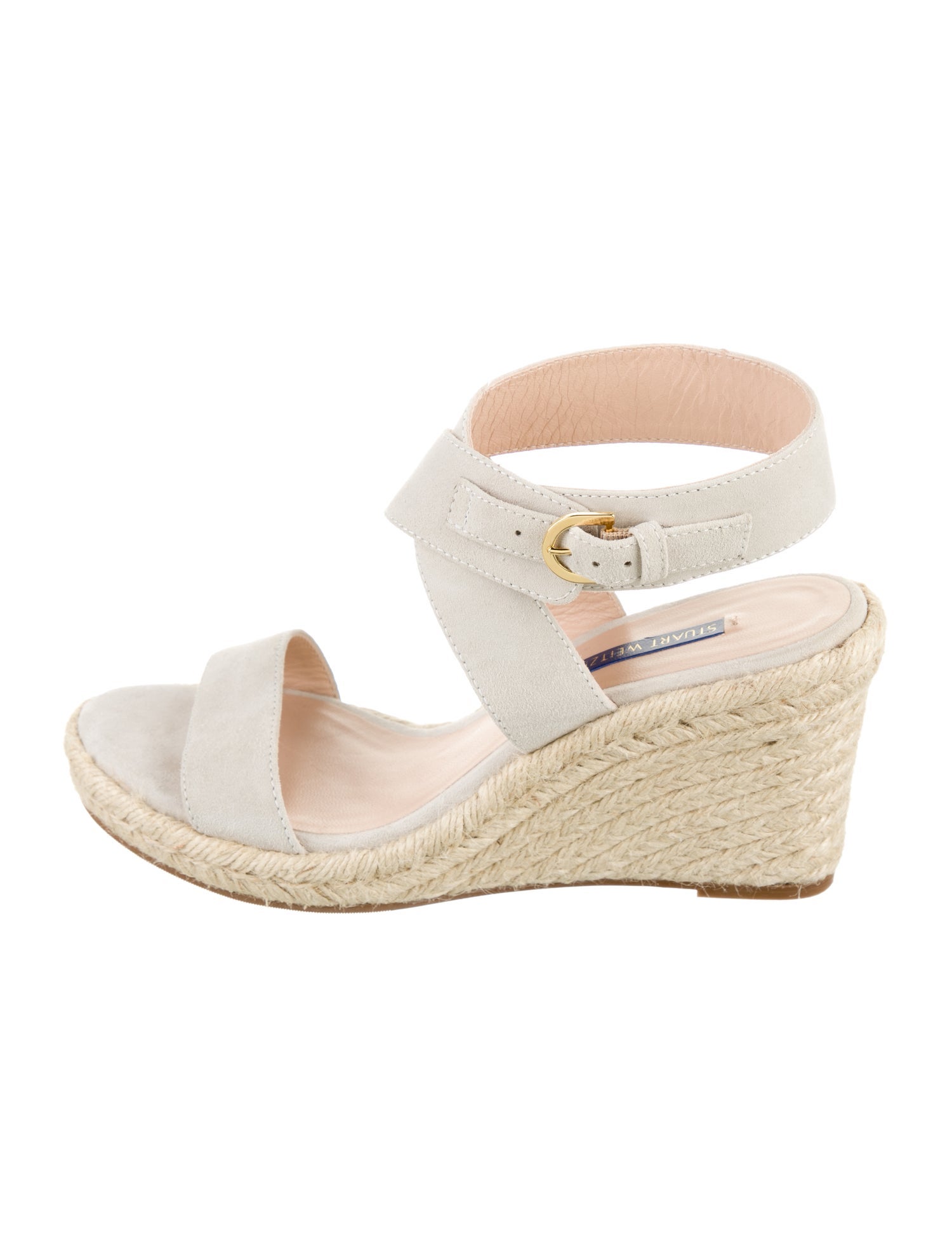 Stuart Weitzman Suede Braided Accents Espadrilles - Grey Sandals, Shoes ...