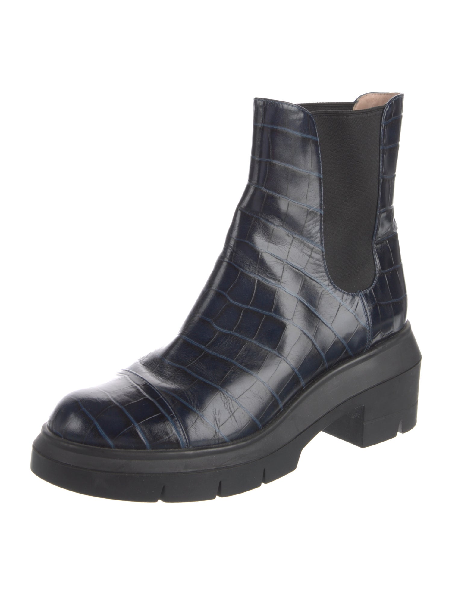 Stuart Weitzman Leather Chelsea Boots - Blue Boots, Shoes - WSU378287 ...