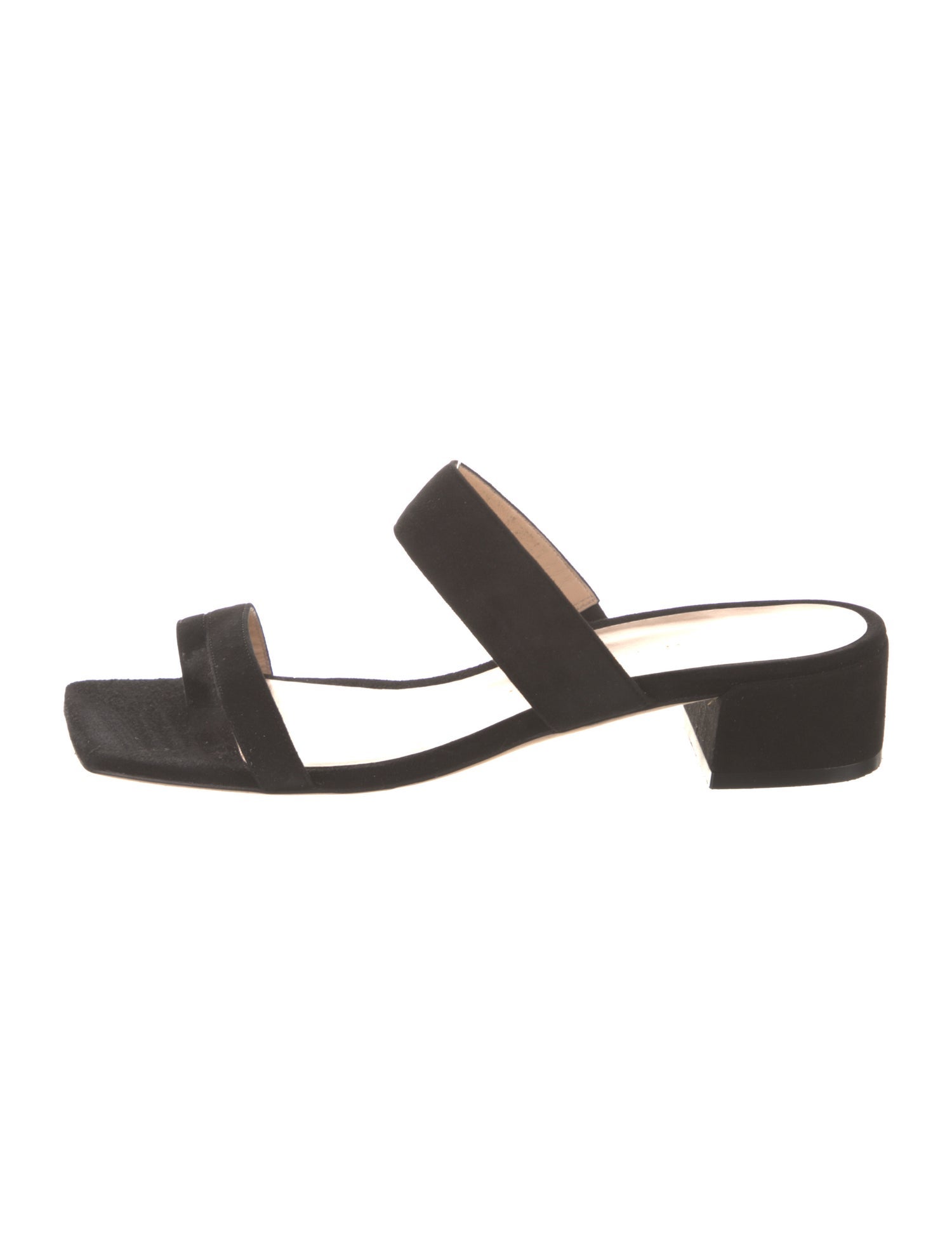 Stuart Weitzman Suede Slides - Black Sandals, Shoes - WSU387592 | The ...