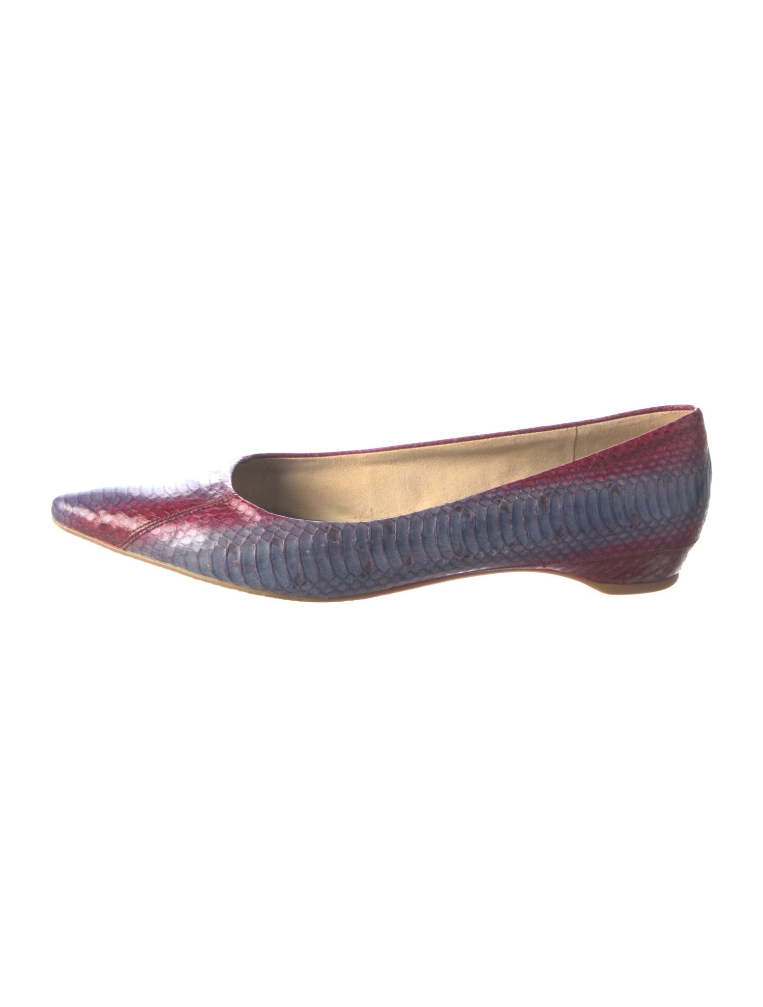 Stuart Weitzman Python Animal Print Ballet Flats - Purple Flats, Shoes ...