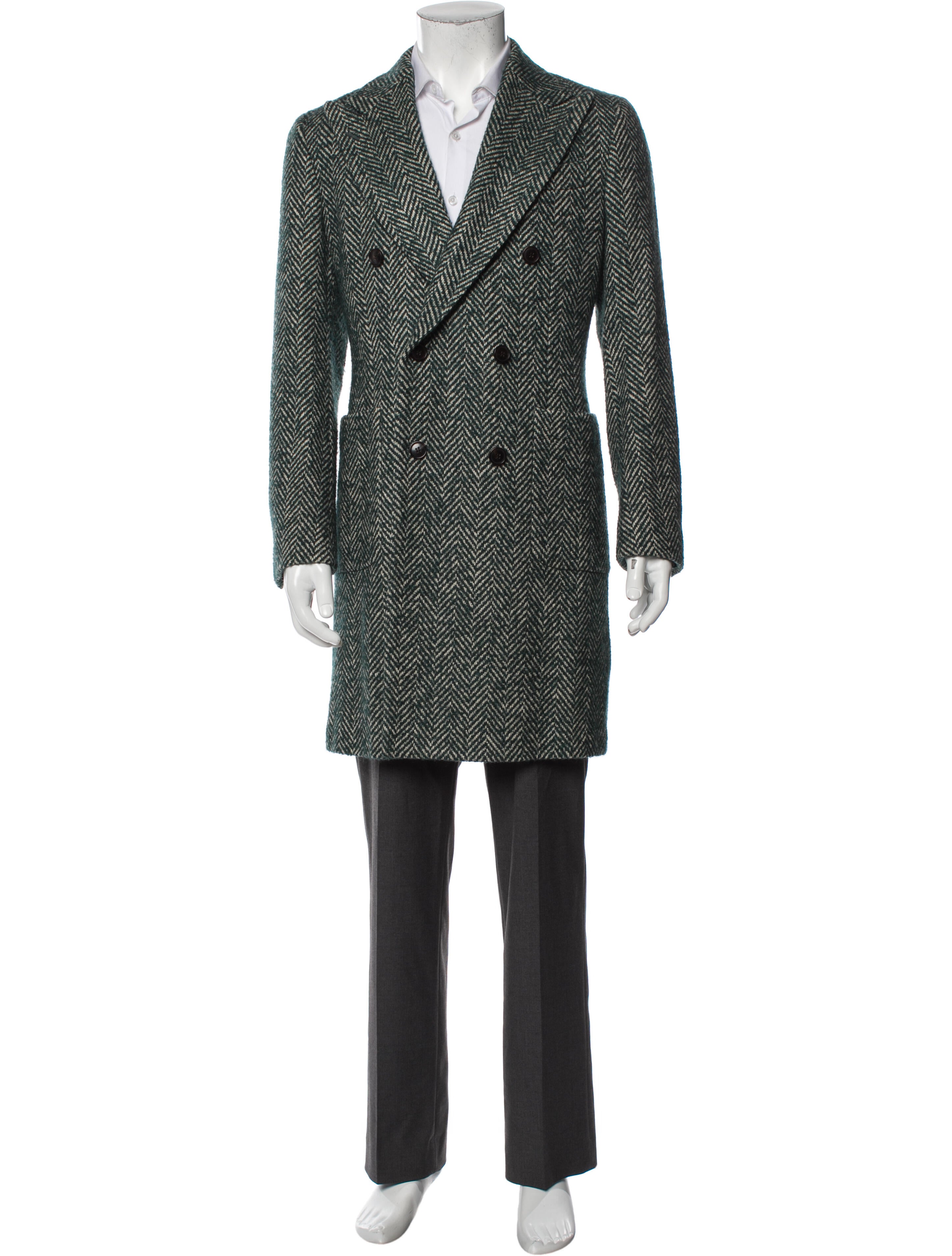 Suitsupply Tweed Pattern Overcoat - Green Outerwear, Clothing ...
