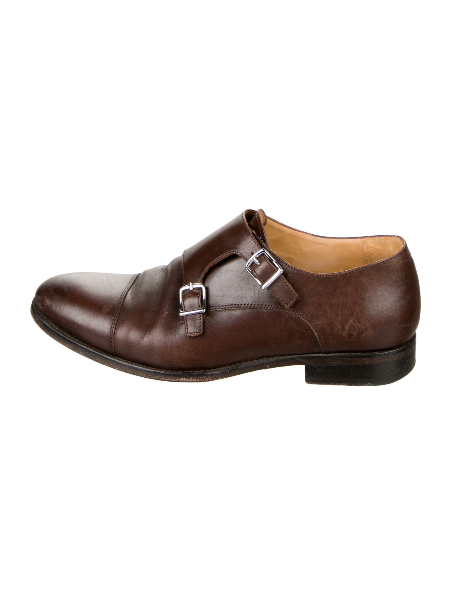 Suitsupply Leather Monk Straps - Brown Monk Straps, Shoes - WSUIT28855 ...