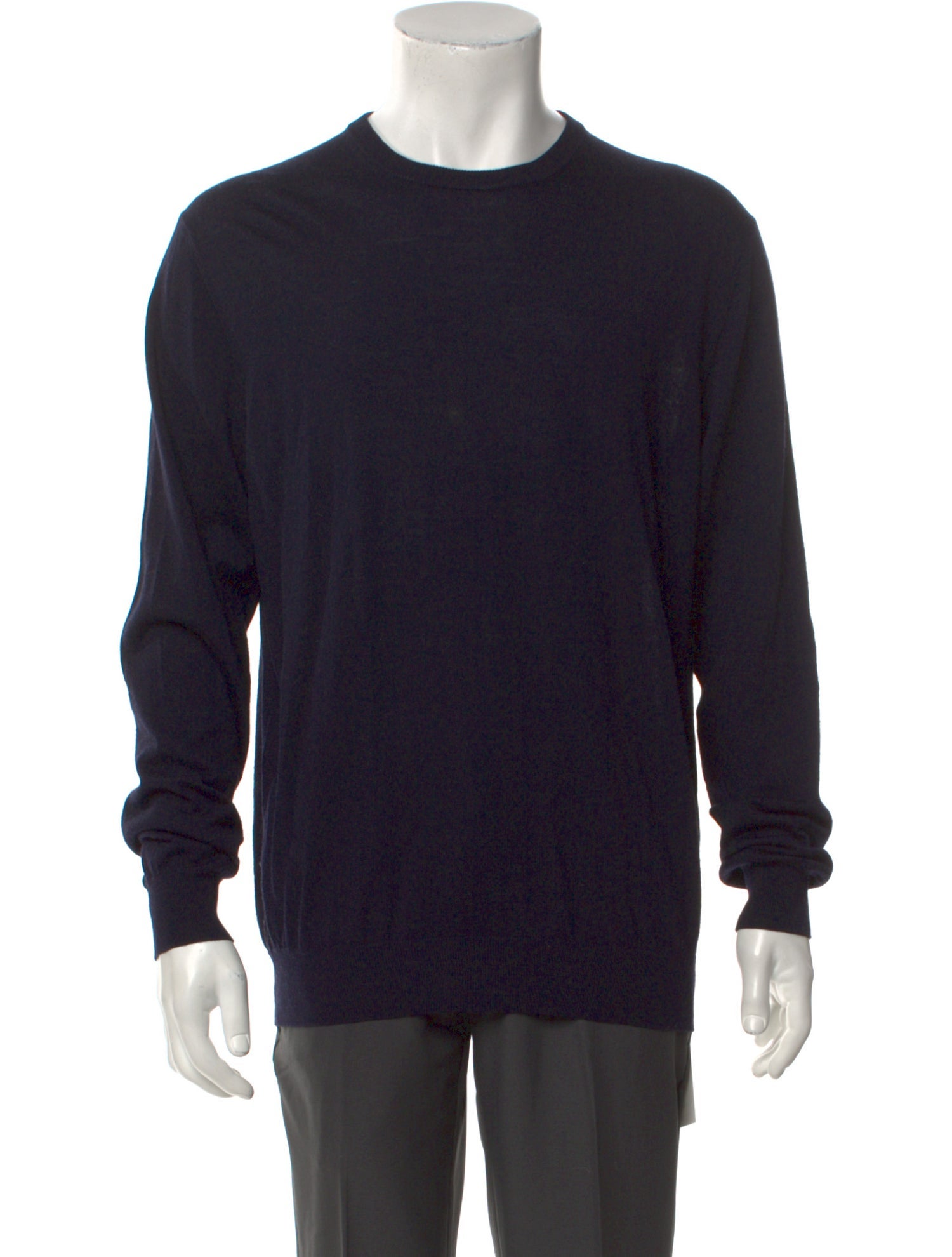 Suitsupply Merino Wool Crew Neck Pullover - Blue Sweaters, Clothing ...