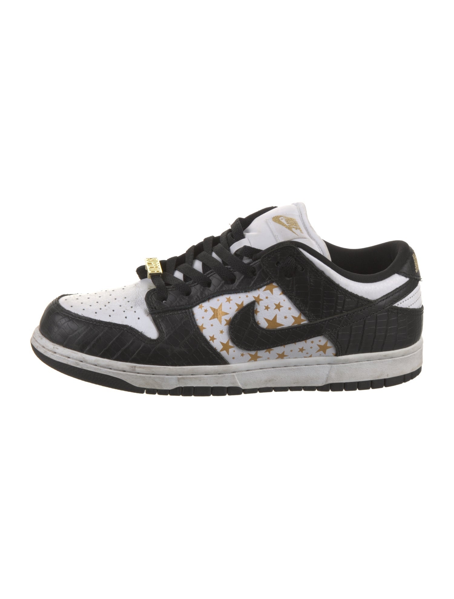 Supreme x Nike SB Dunk Low Stars Black Sneakers - White Sneakers, Shoes ...