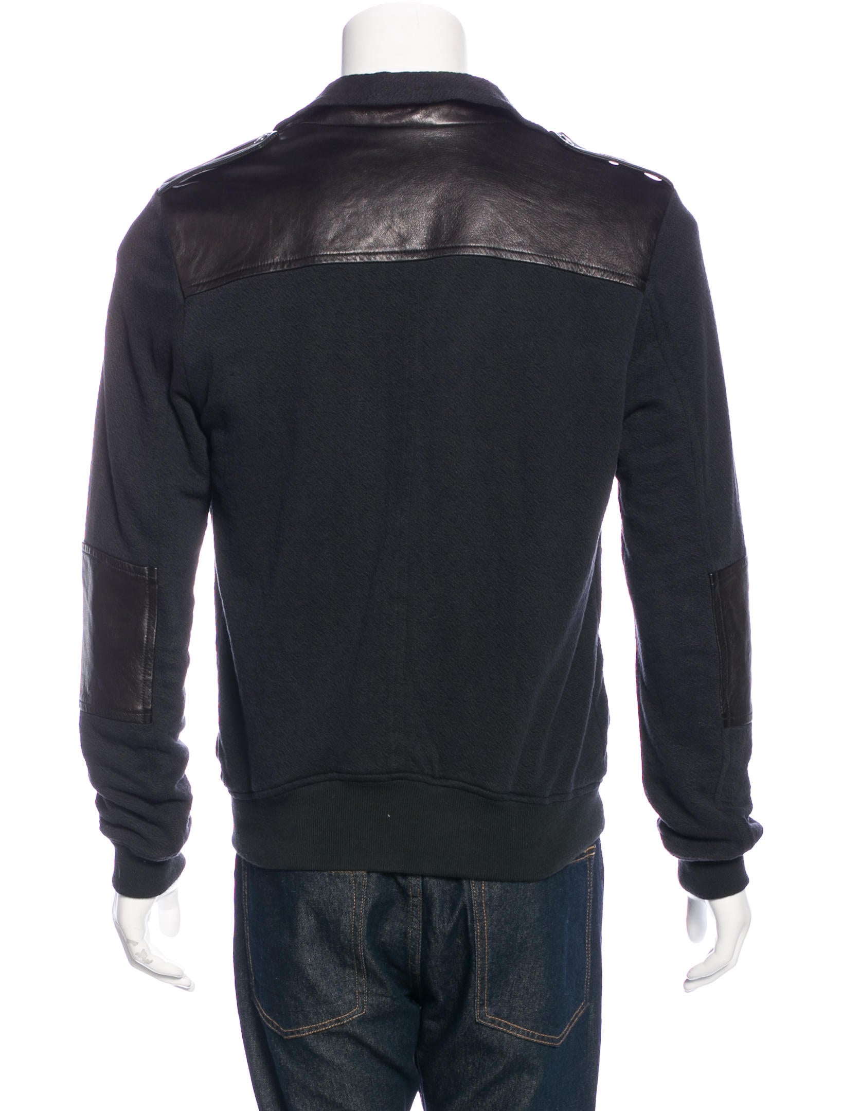 Seven for all Mankind Leather-Trimmed Terry Cloth Jacket - Clothing ...