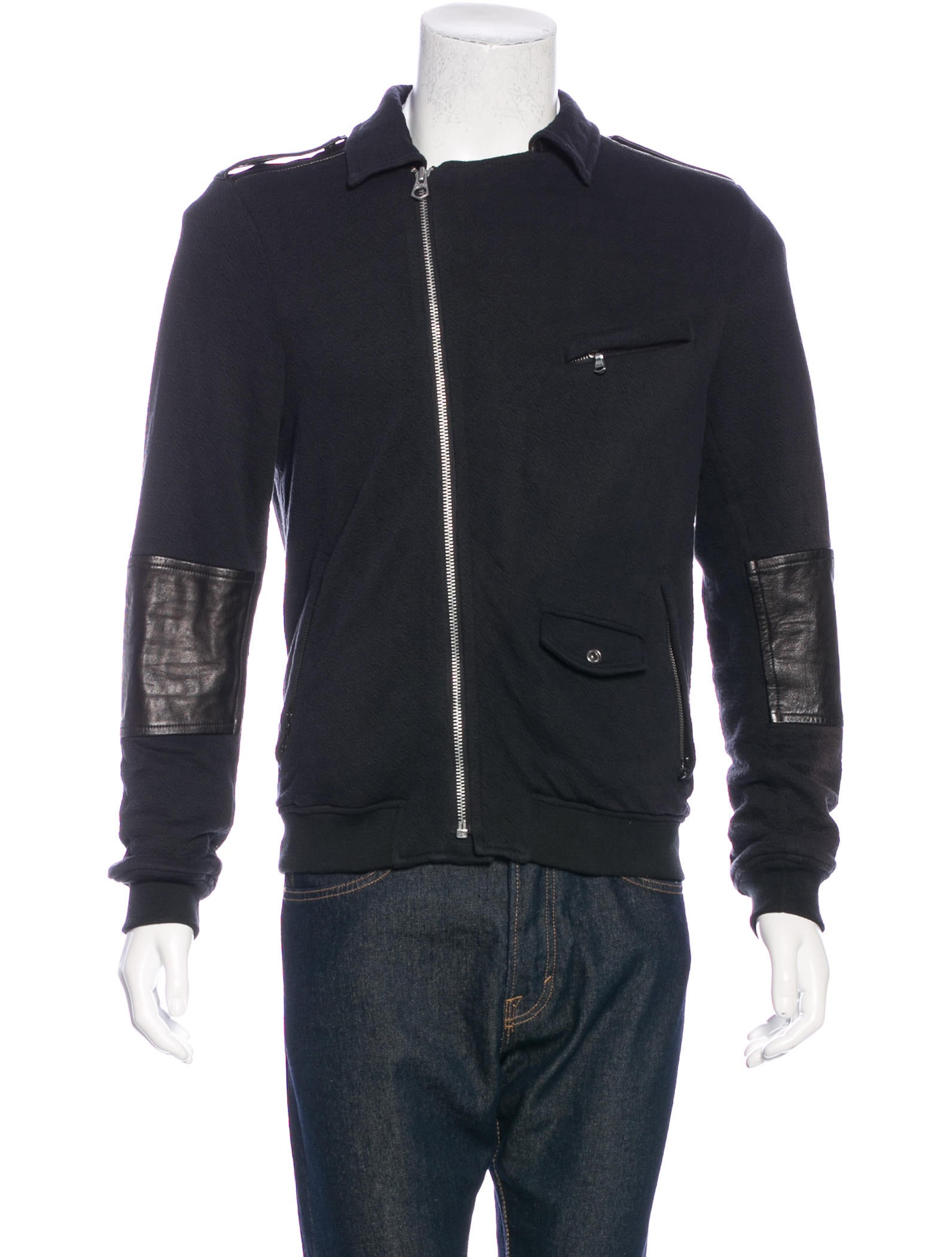Seven for all Mankind Leather-Trimmed Terry Cloth Jacket - Clothing ...