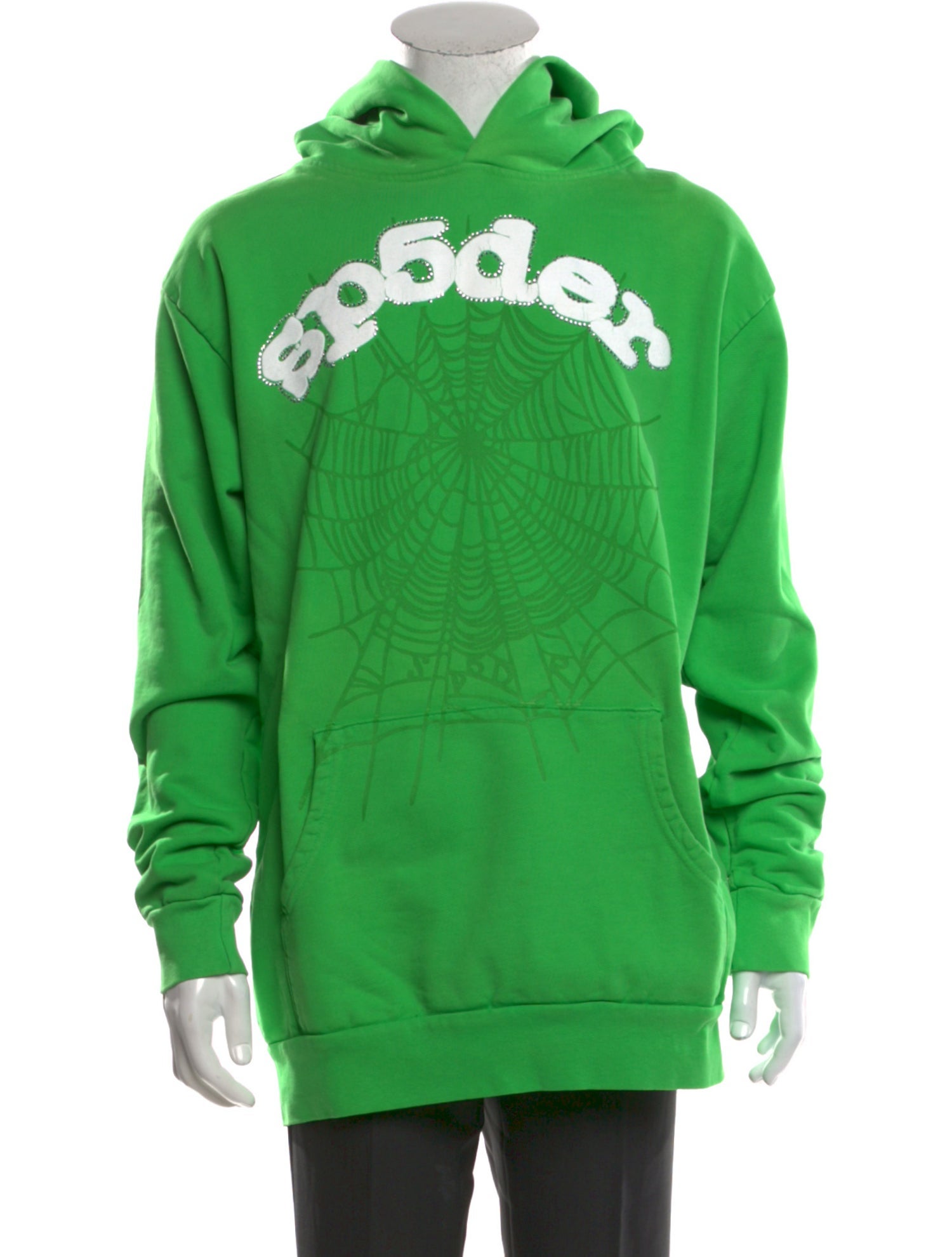 Spider Worldwide x Young Thug Graphic Print Crew Neck Hoodie - Green Sweatshirts & Hoodies ...
