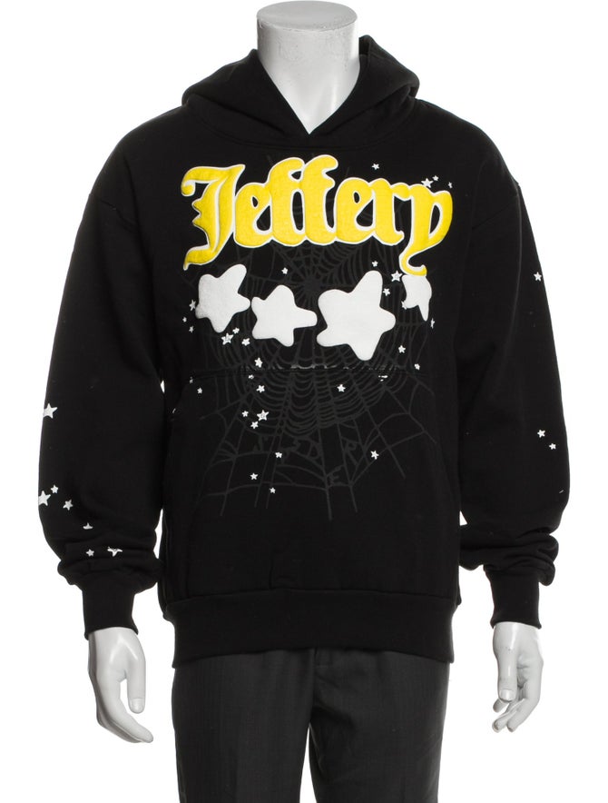 Spider Worldwide x Young Thug Graphic Print Crew Neck Hoodie - Black ...