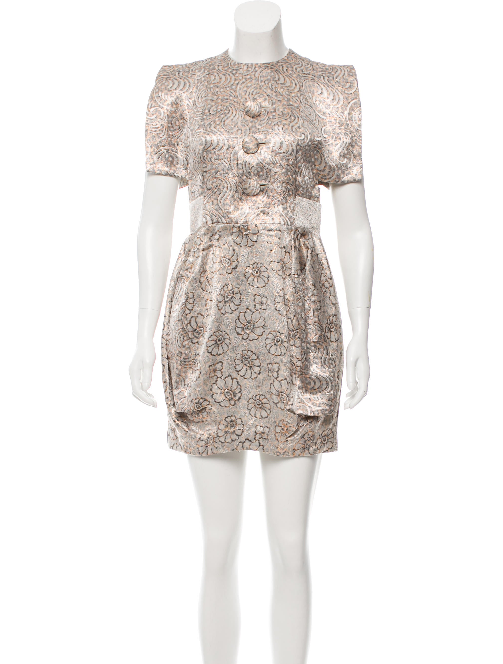 Toga Brocade Mini Dress - Metallic Dresses, Clothing - WT420178 | The ...