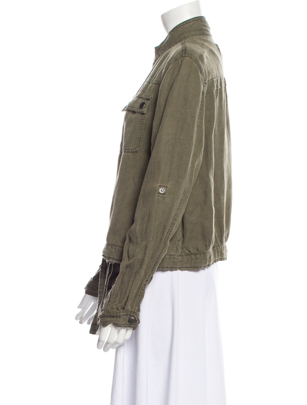 Treasure & Bond Utility Jacket Green Collarless - Gem