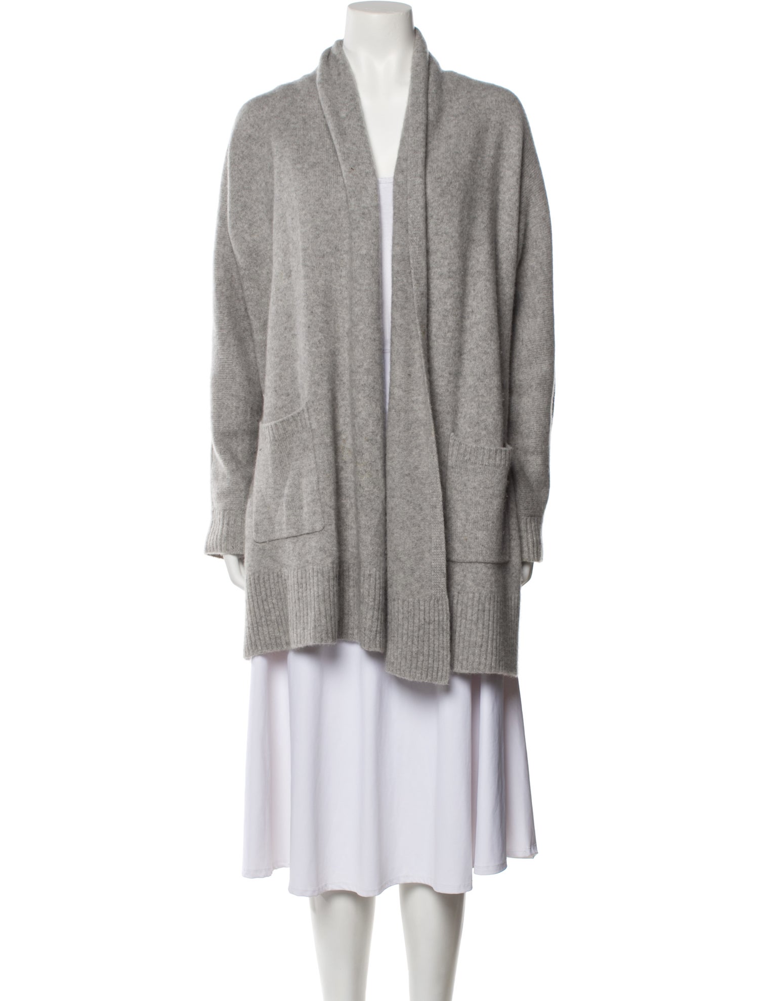 The Cashmere Project Cashmere Open Front Sweater - Grey Knitwear ...