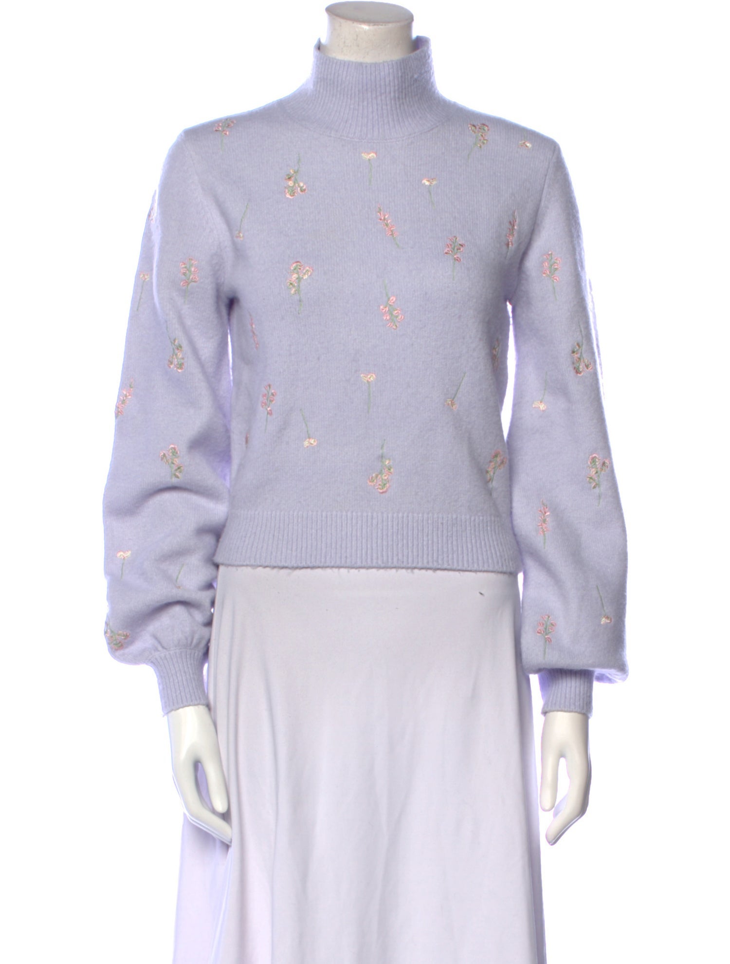 TVF for DVF Patterned Mock Neck Sweater - Purple Knitwear, Clothing ...