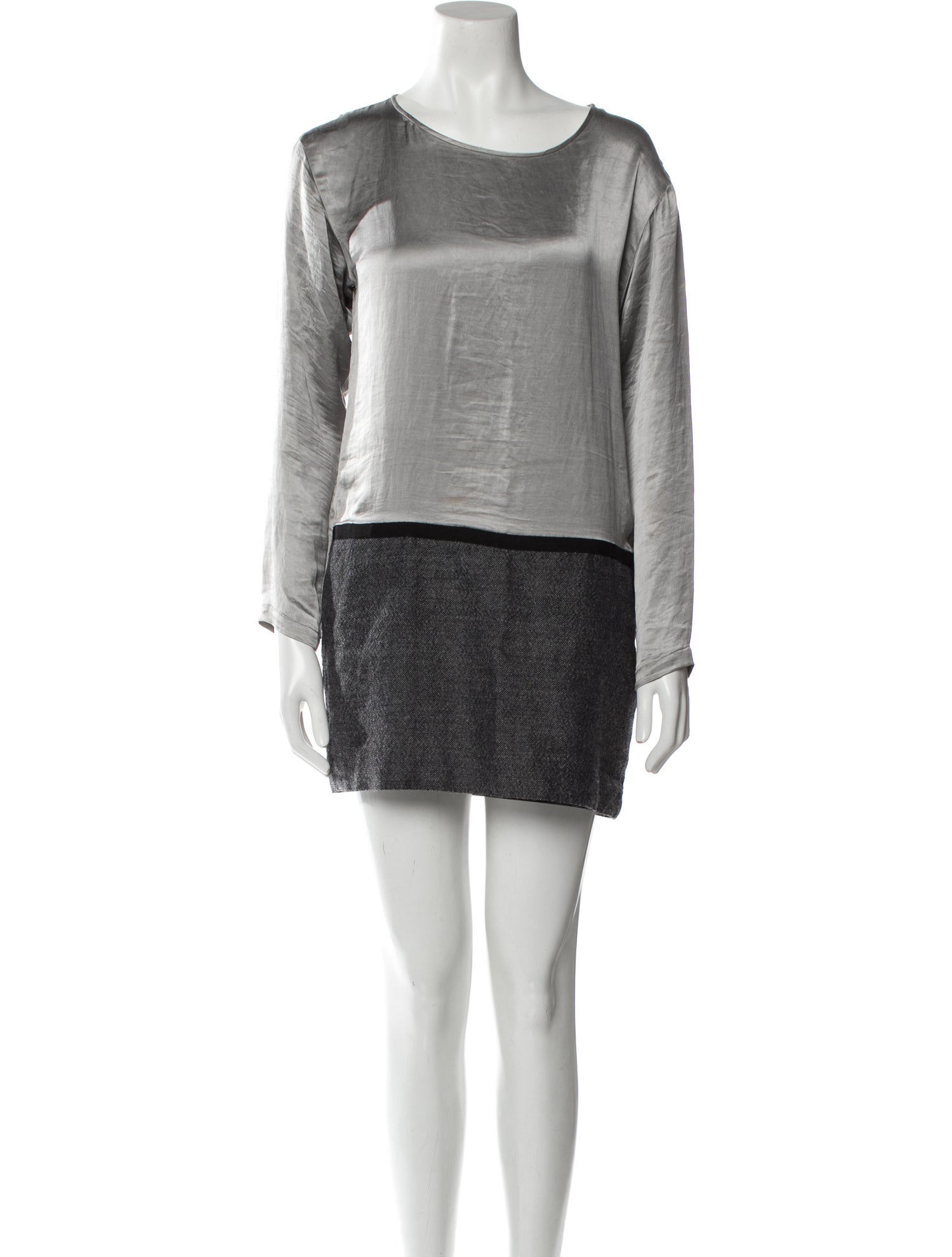 Theory Colorblock Pattern Mini Dress - Grey Dresses, Clothing ...
