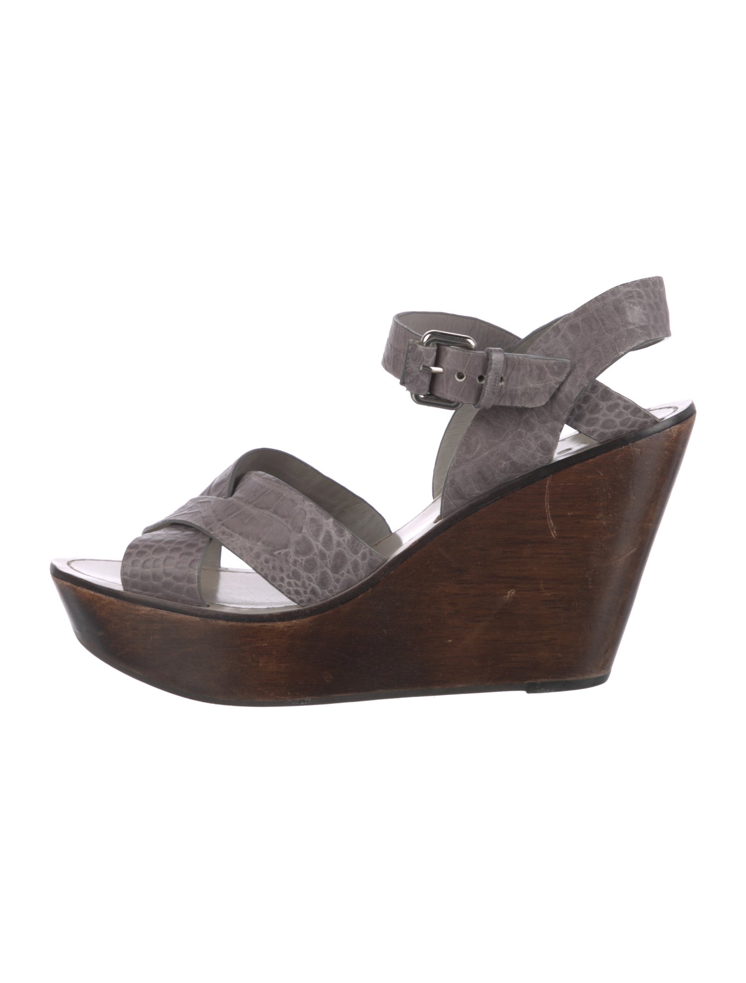 Jil Sander Suede Cap-Toe Wedges - Black Sandals, Shoes - JIL30514 | The ...