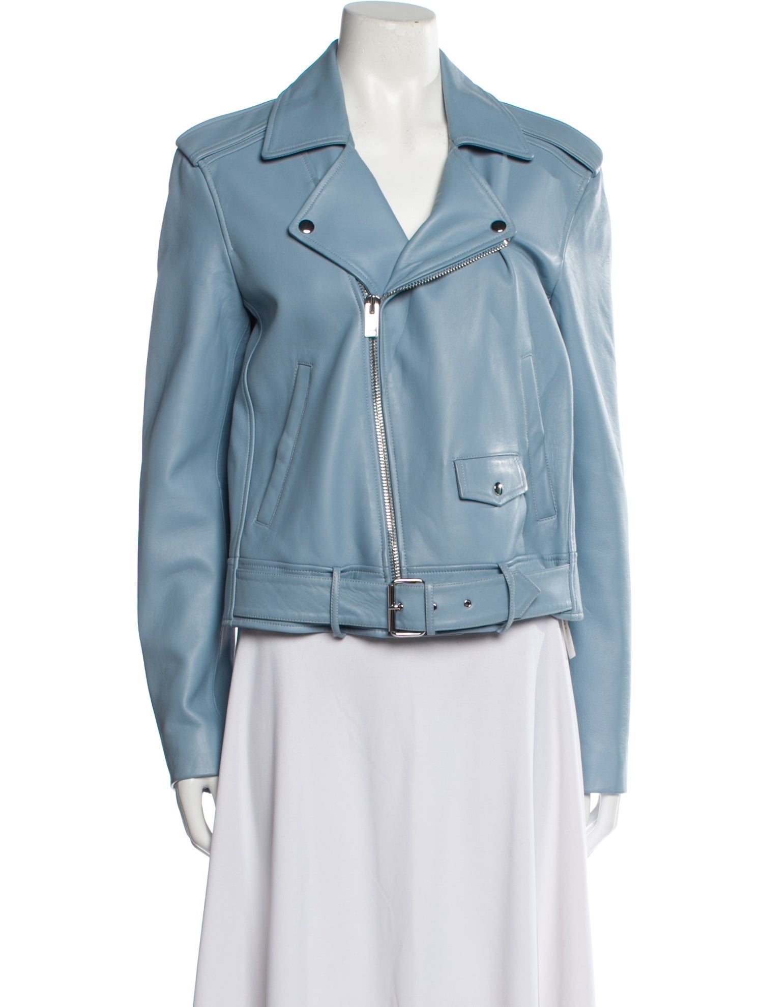 Coach Leather Biker Jacket w/ Tags - Blue Jackets, Clothing - CCH47281 ...