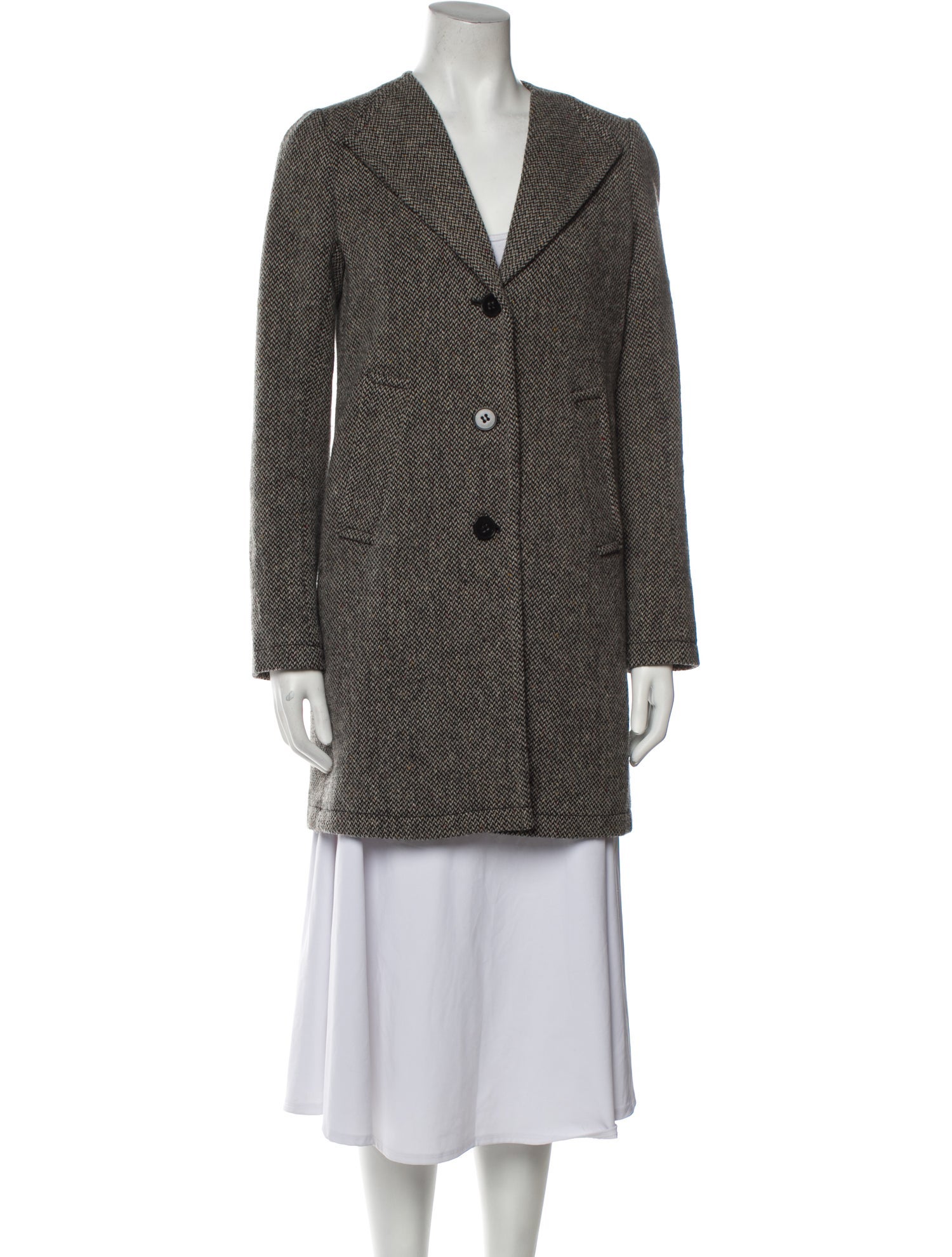 Theory Wool Faux Fur Coat - Grey Coats, Clothing - WTE318741 | The RealReal