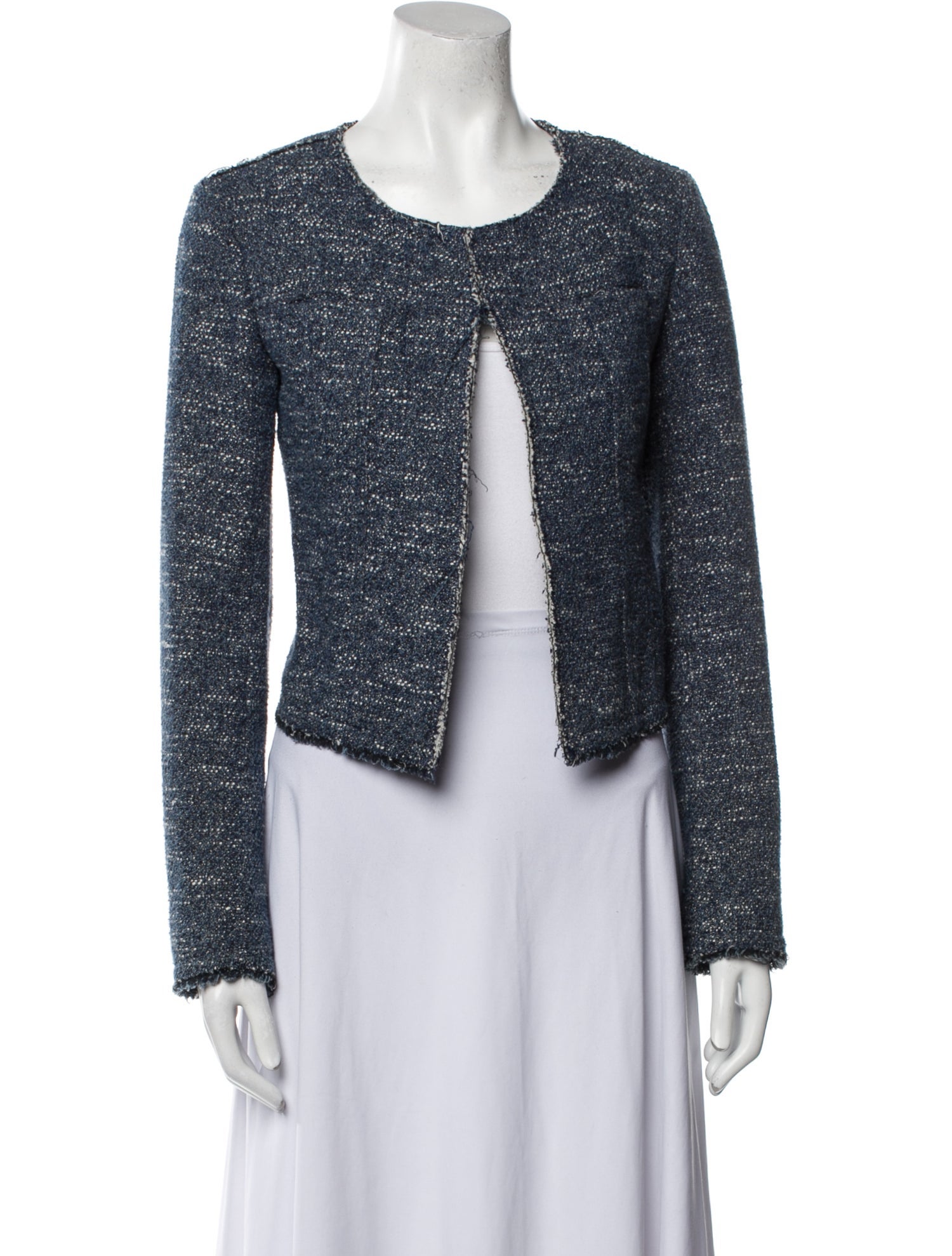 Theory Tweed Pattern Evening Jacket - Blue Jackets, Clothing ...
