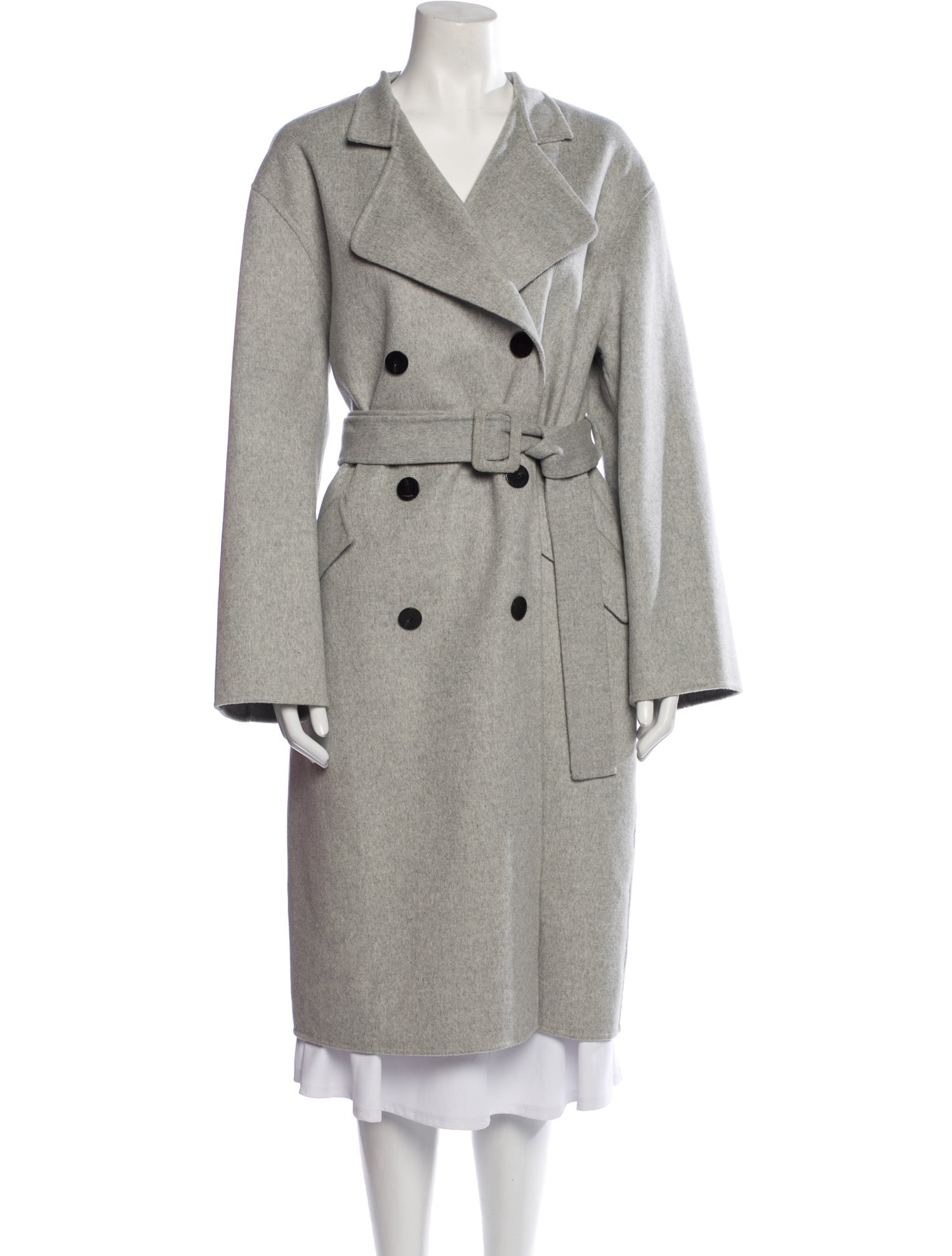 Theory Wool Trench Coat - Grey Coats, Clothing - WTE324600 | The RealReal