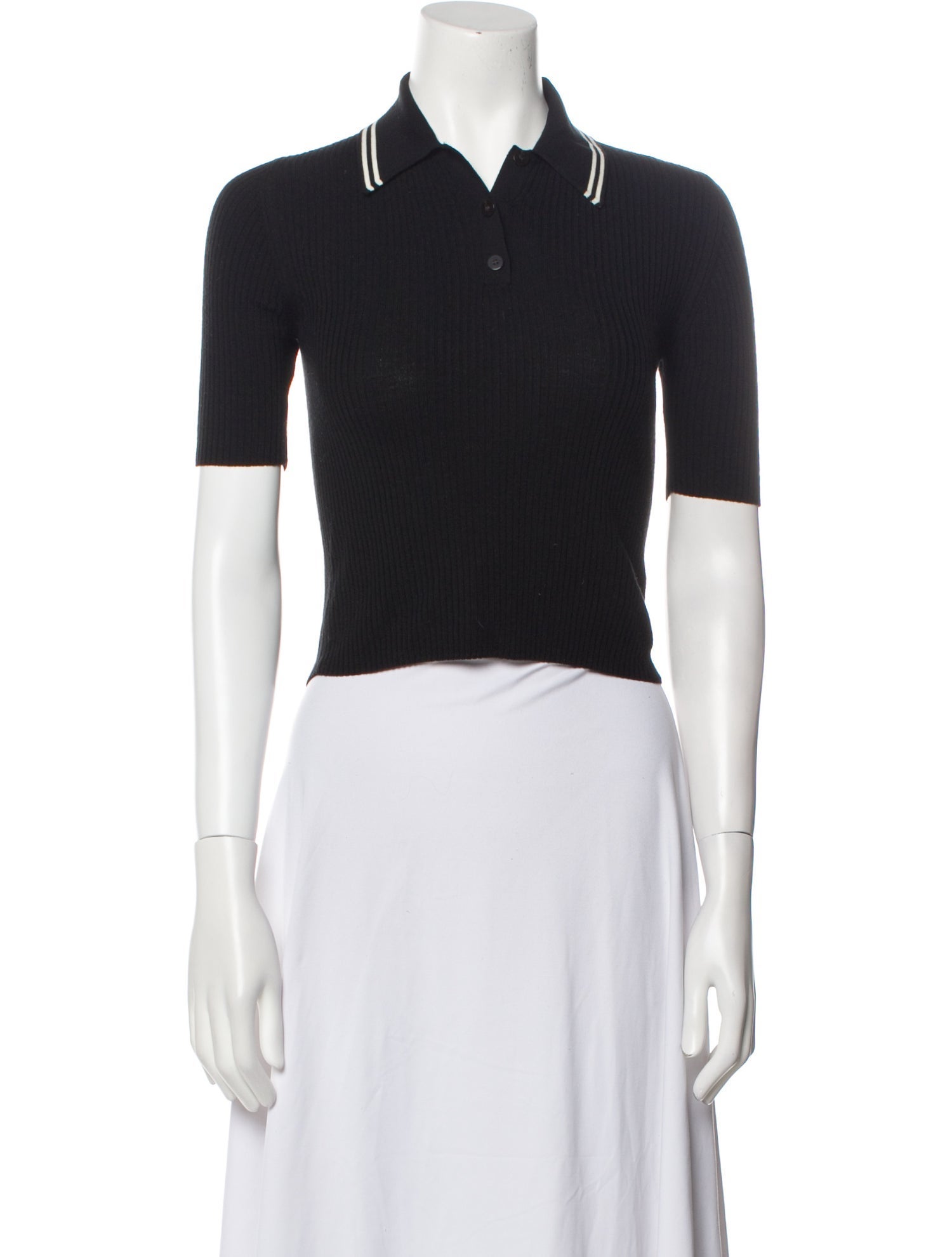 Theory Wool Short Sleeve Crop Top - Blue Tops, Clothing - WTE331259 ...