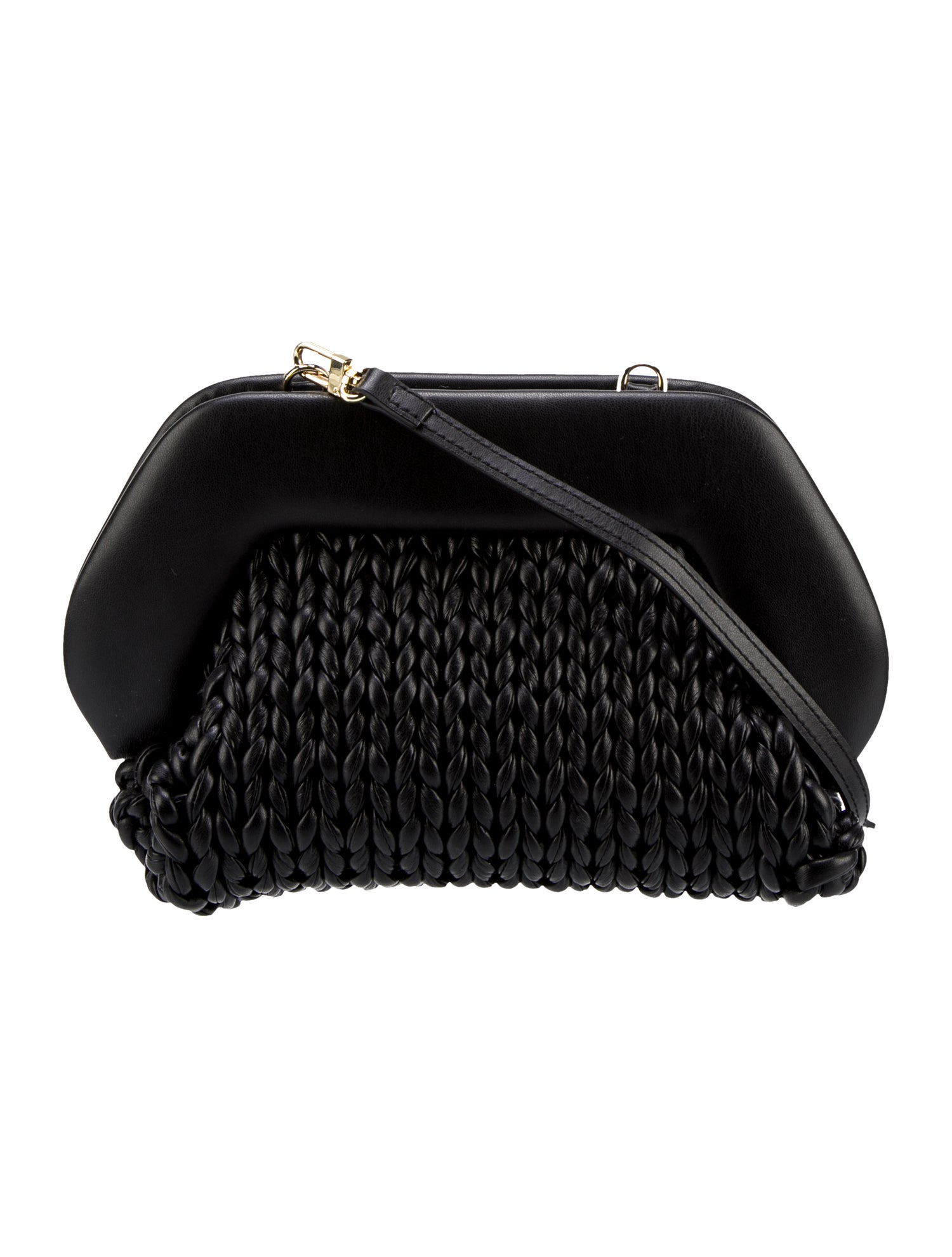 Themoirè Leather Braided Bag - Black Crossbody Bags, Handbags ...