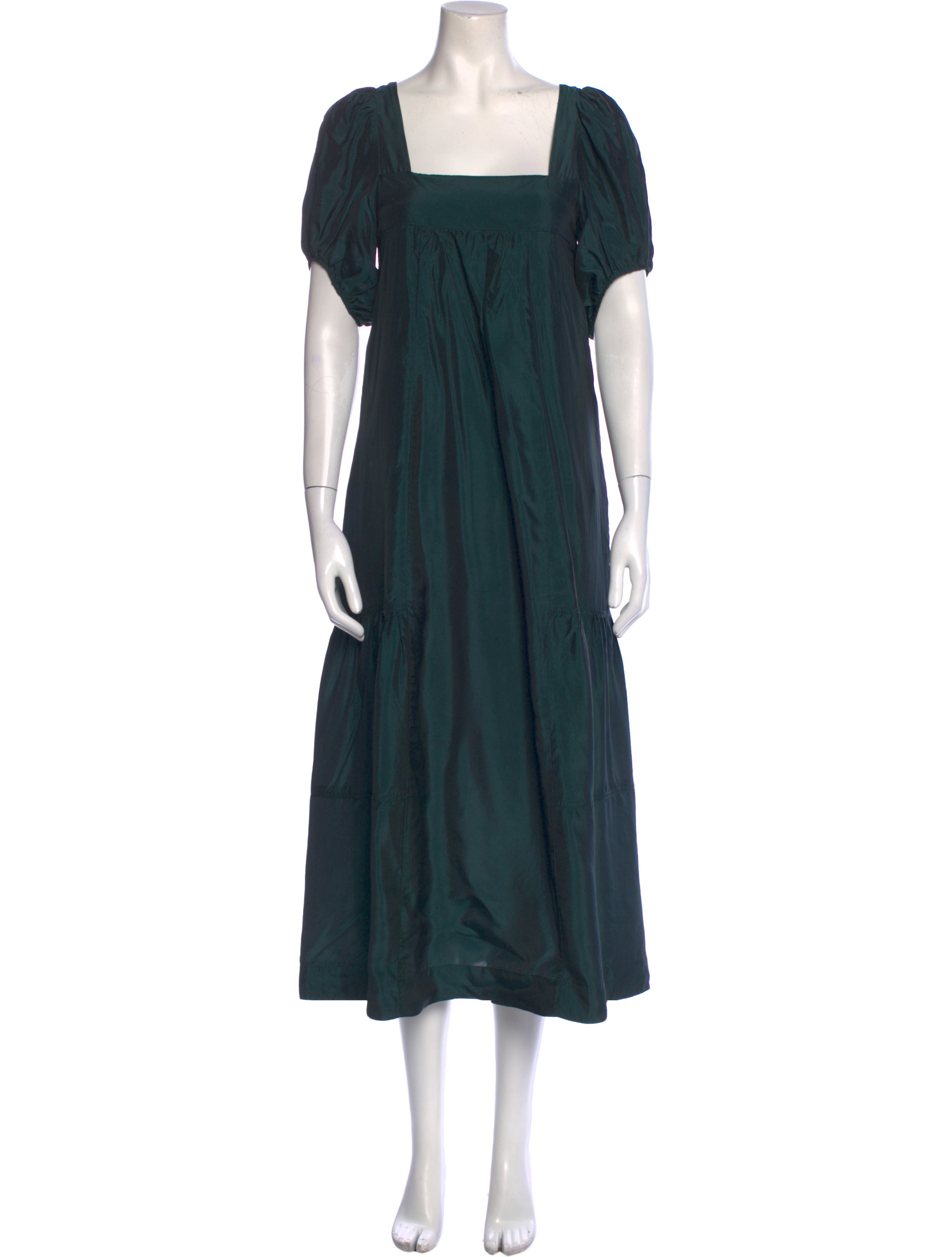 Tela Square Neckline Long Dress - Green Dresses, Clothing - WTELA20699 ...