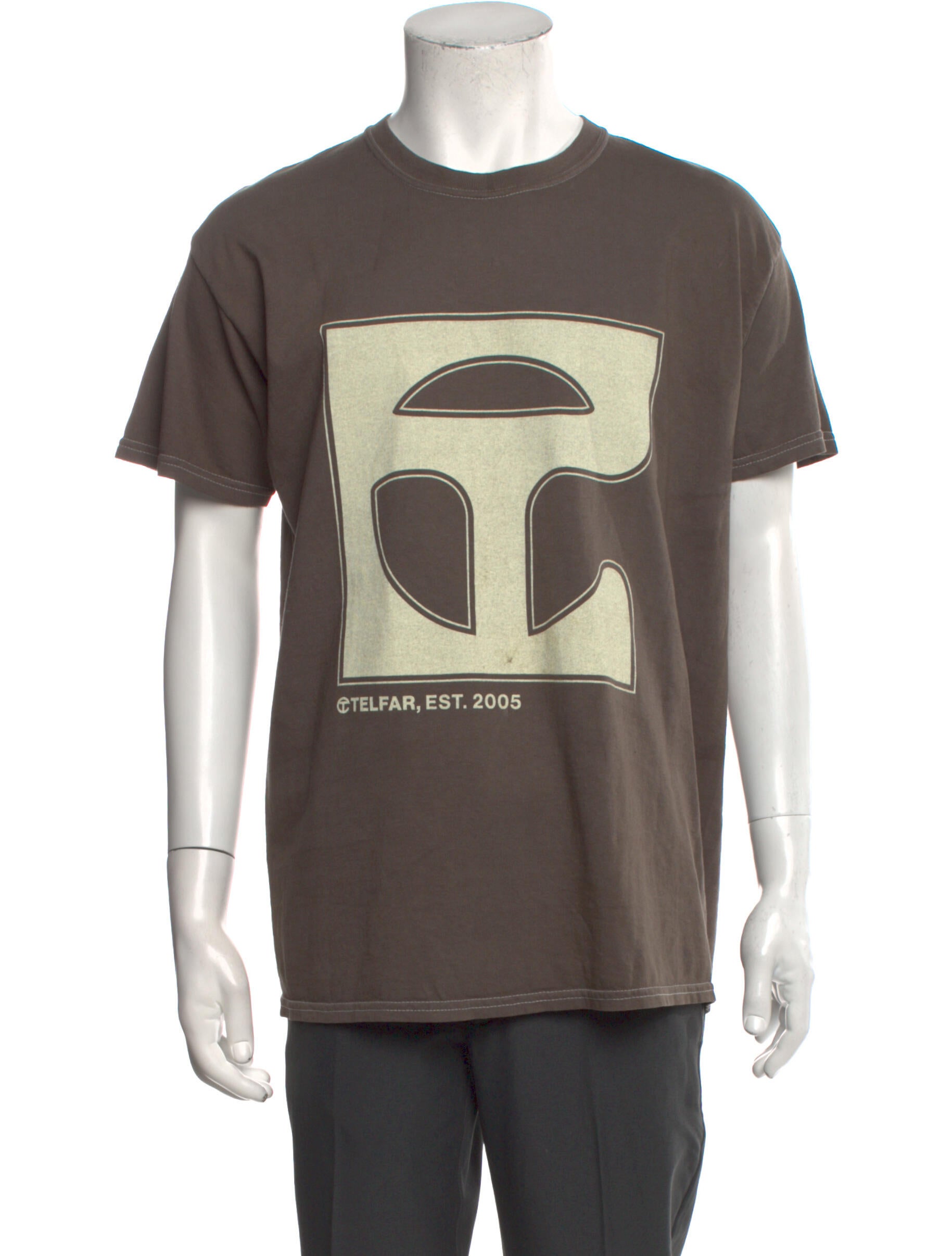 Telfar Graphic Print Crew Neck T-Shirt - Brown T-Shirts, Clothing ...