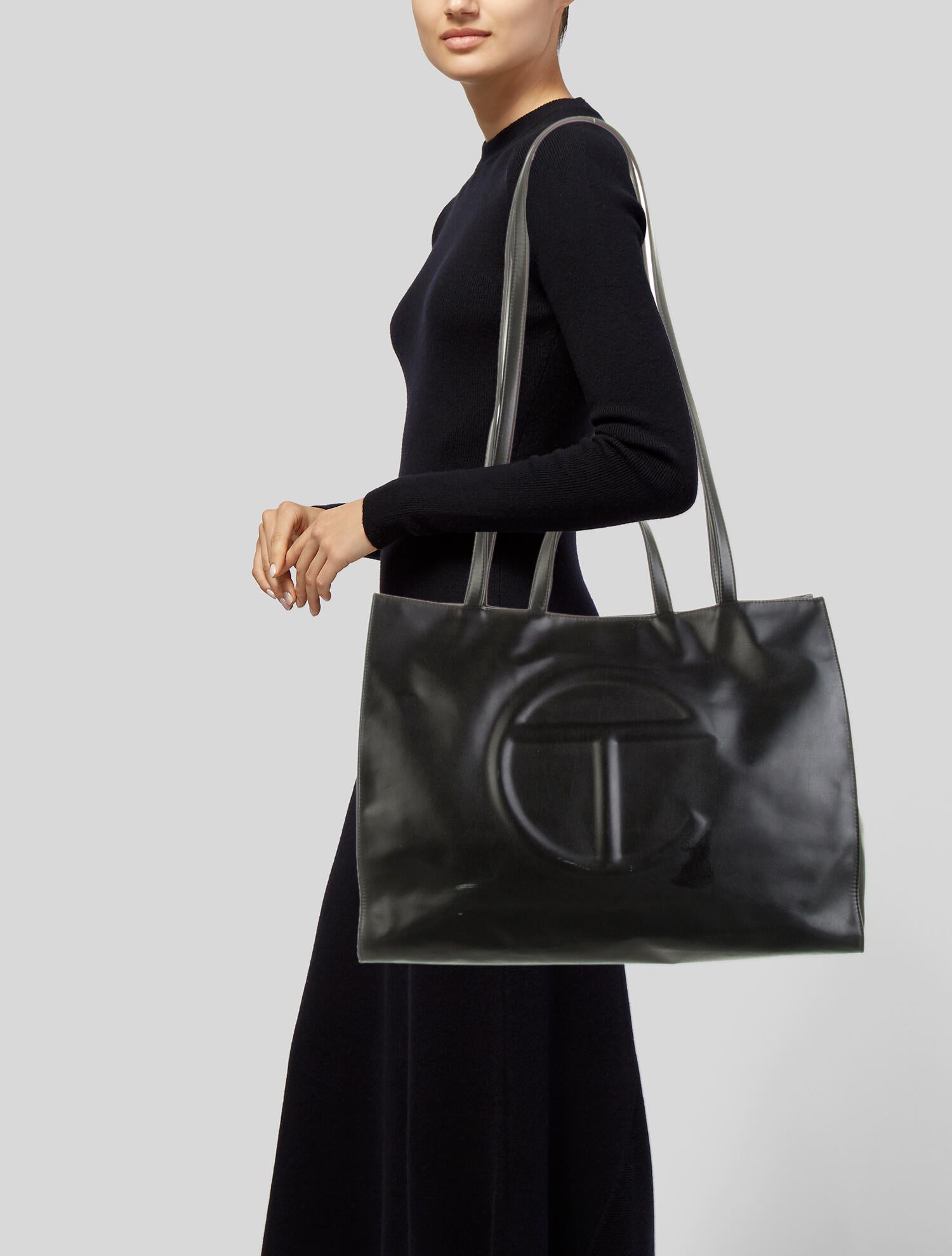 Telfar Vegan Leather Large Shopping Bag - Black Totes, Handbags ...