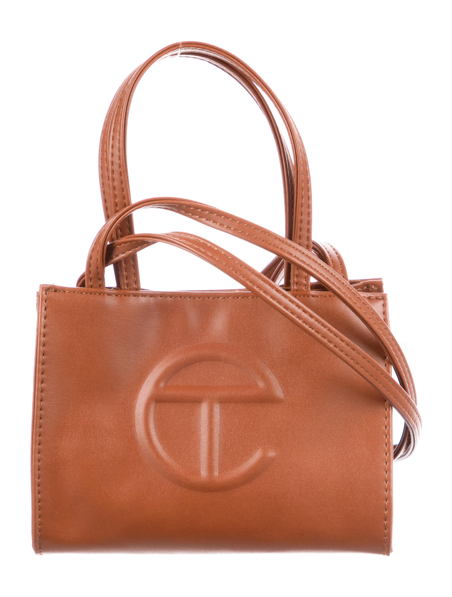 Telfar Vegan Leather Mini Shopper Tote Bag w/ Tags - Brown Mini Bags ...