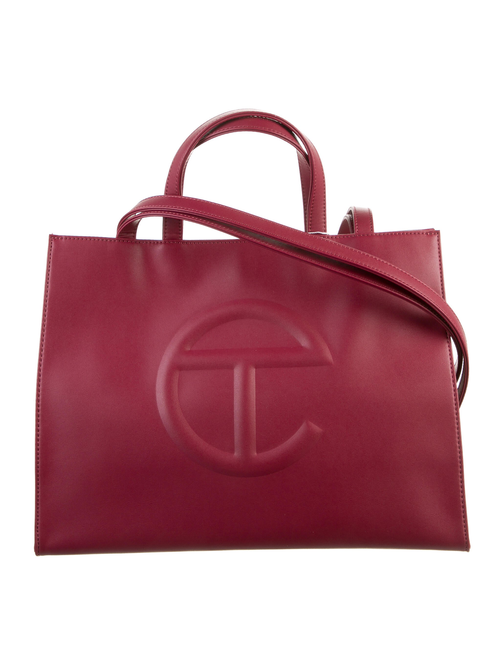 Telfar Vegan Leather Medium Shopping Tote w/ Tags - Burgundy Totes ...