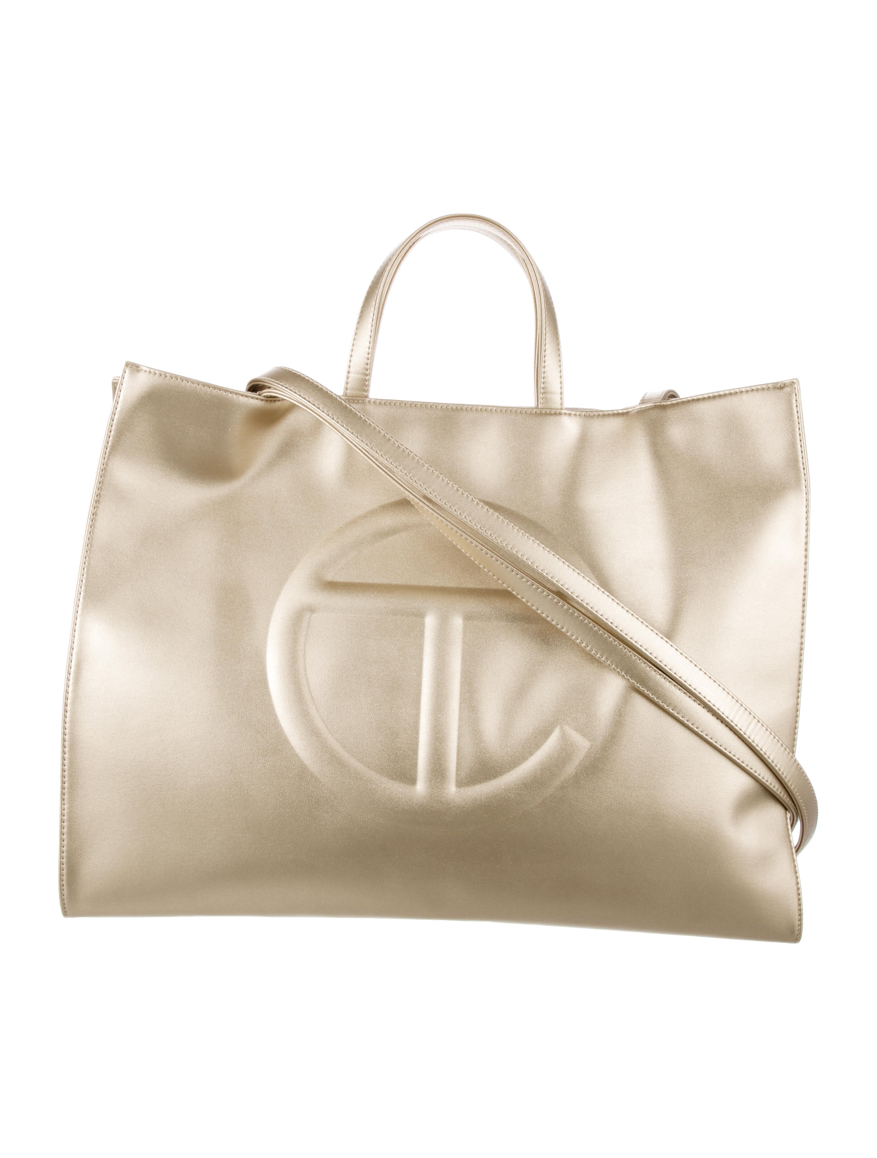 Telfar Large Gold Shopping Bag w/ Tags - Gold Totes, Handbags ...