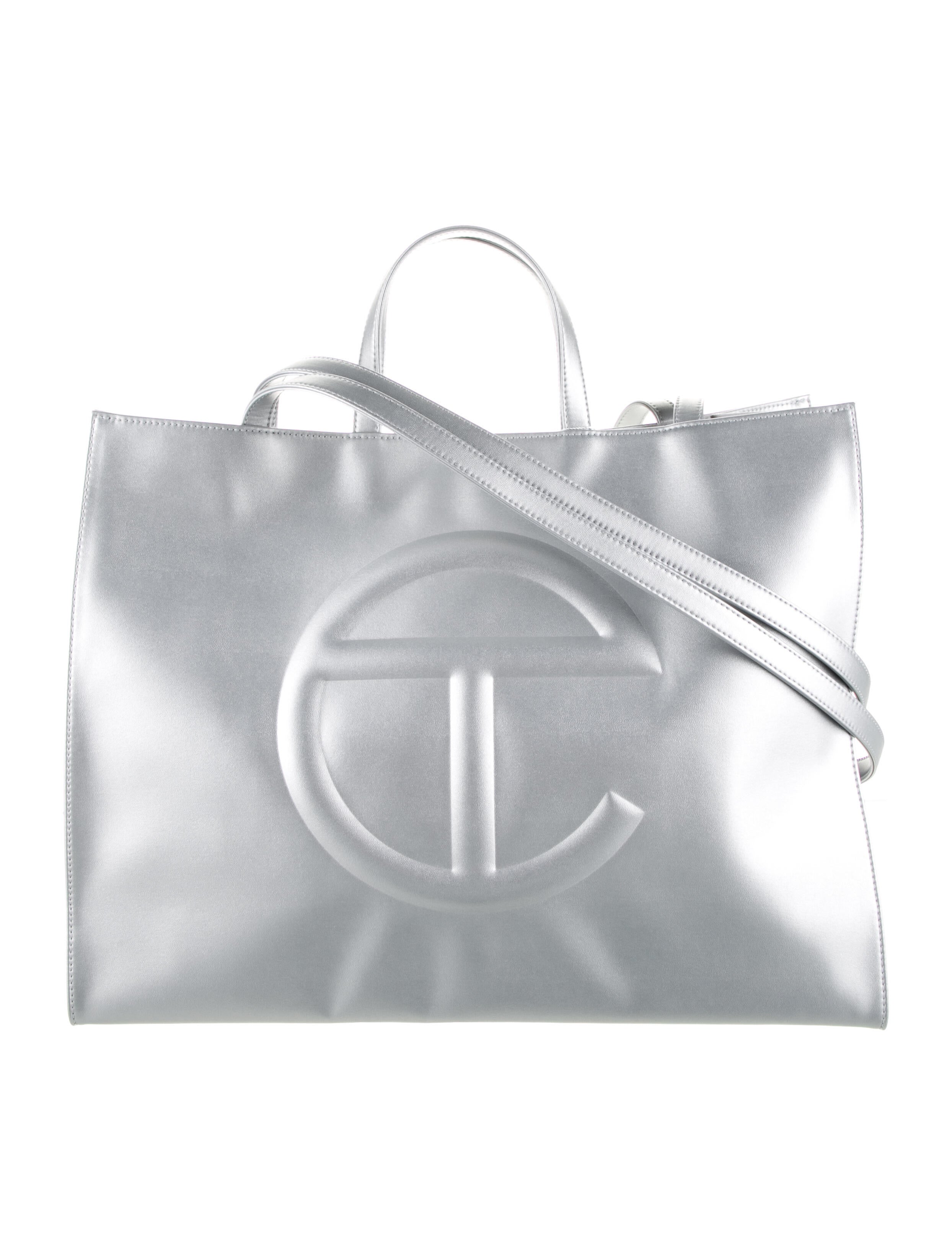 Telfar Large Silver Shopping Bag w/Tags - Metallic Totes, Handbags ...