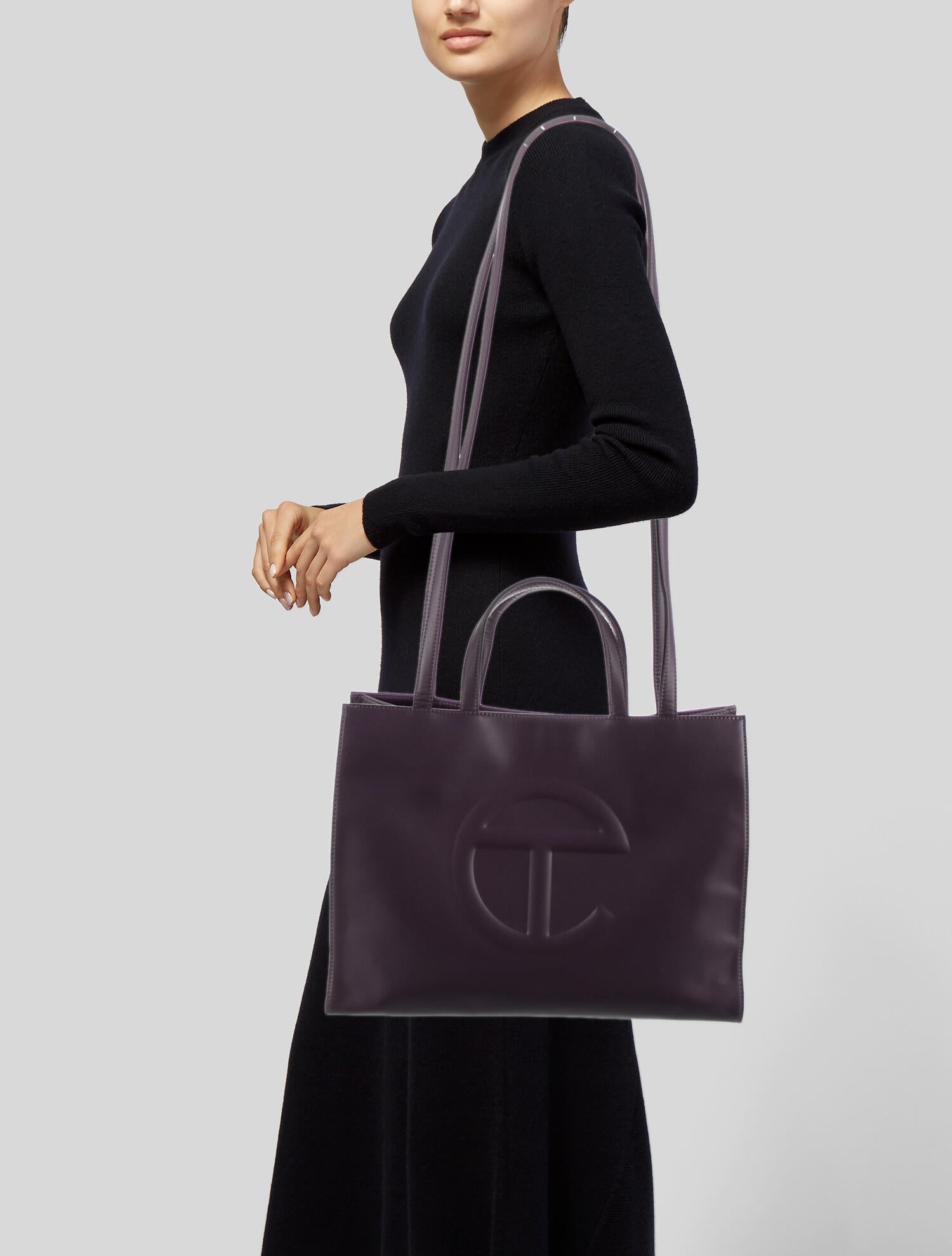Telfar Vegetarian Leather Medium Shopping Bag - Purple Totes, Handbags ...