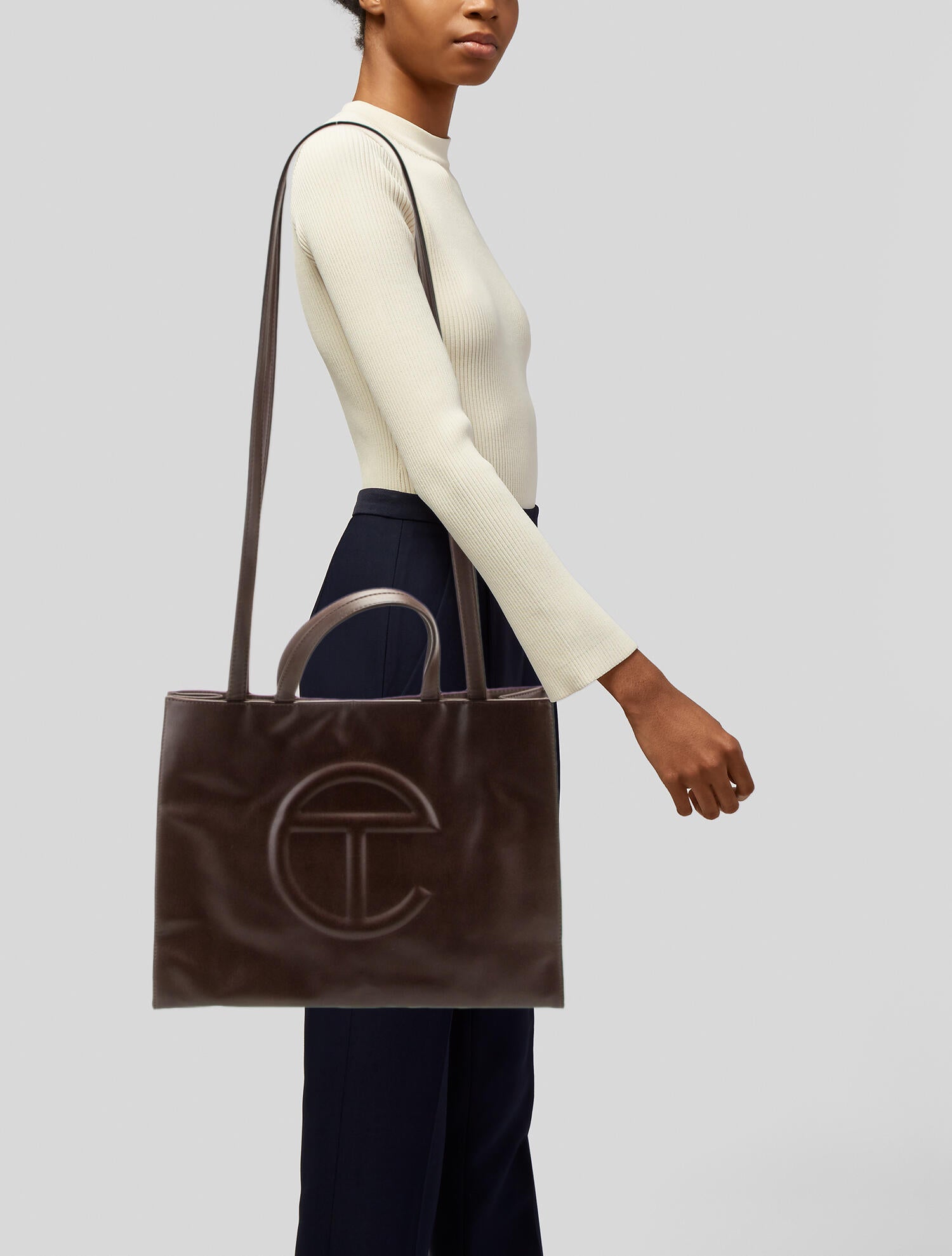 Telfar Medium Chocolate Shopping Bag - Brown Totes, Handbags ...
