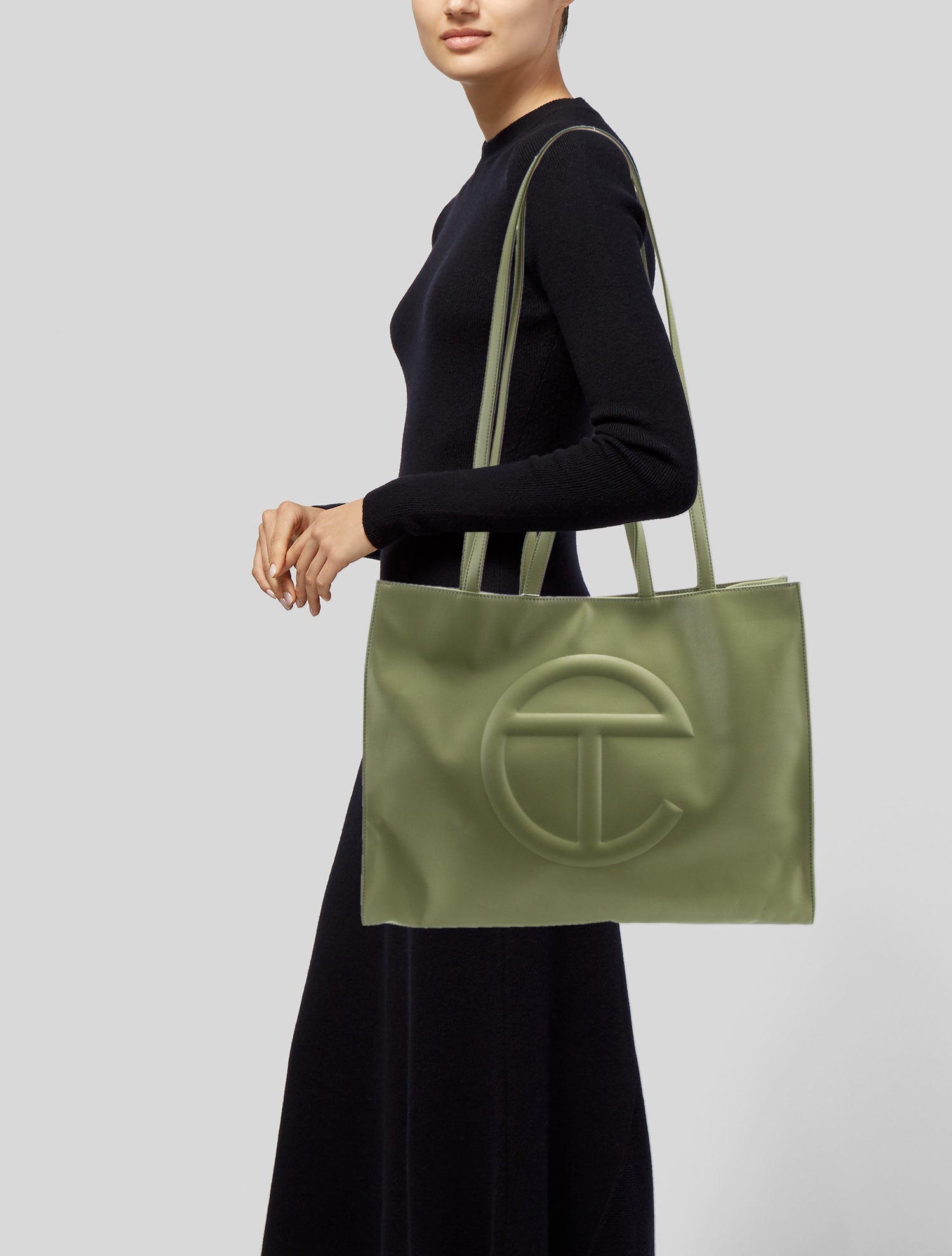 Telfar Large Dark Olive Shopping Bag - Green Totes, Handbags ...