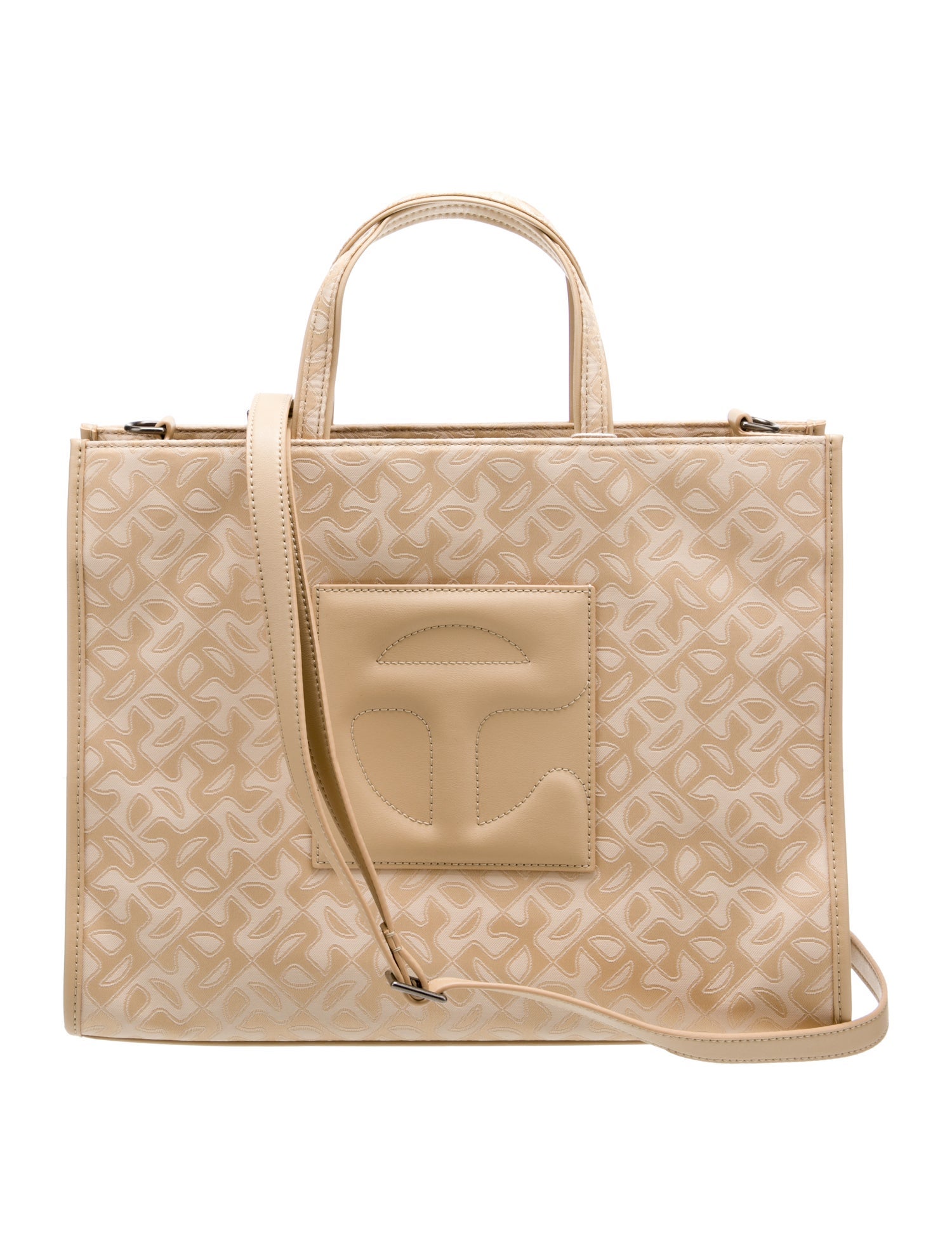 Telfar Medium 'Cream' Monogram Jacquard Shopper Tote w/ Strap w/ Tags ...