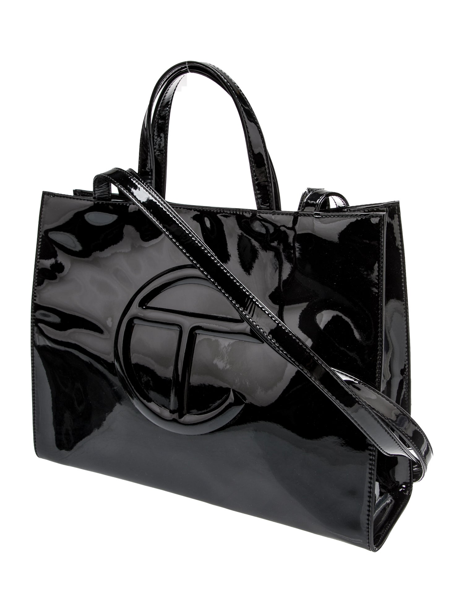 Telfar Vegan Patent Leather Tote - Black Totes, Handbags - WTELG31452 ...
