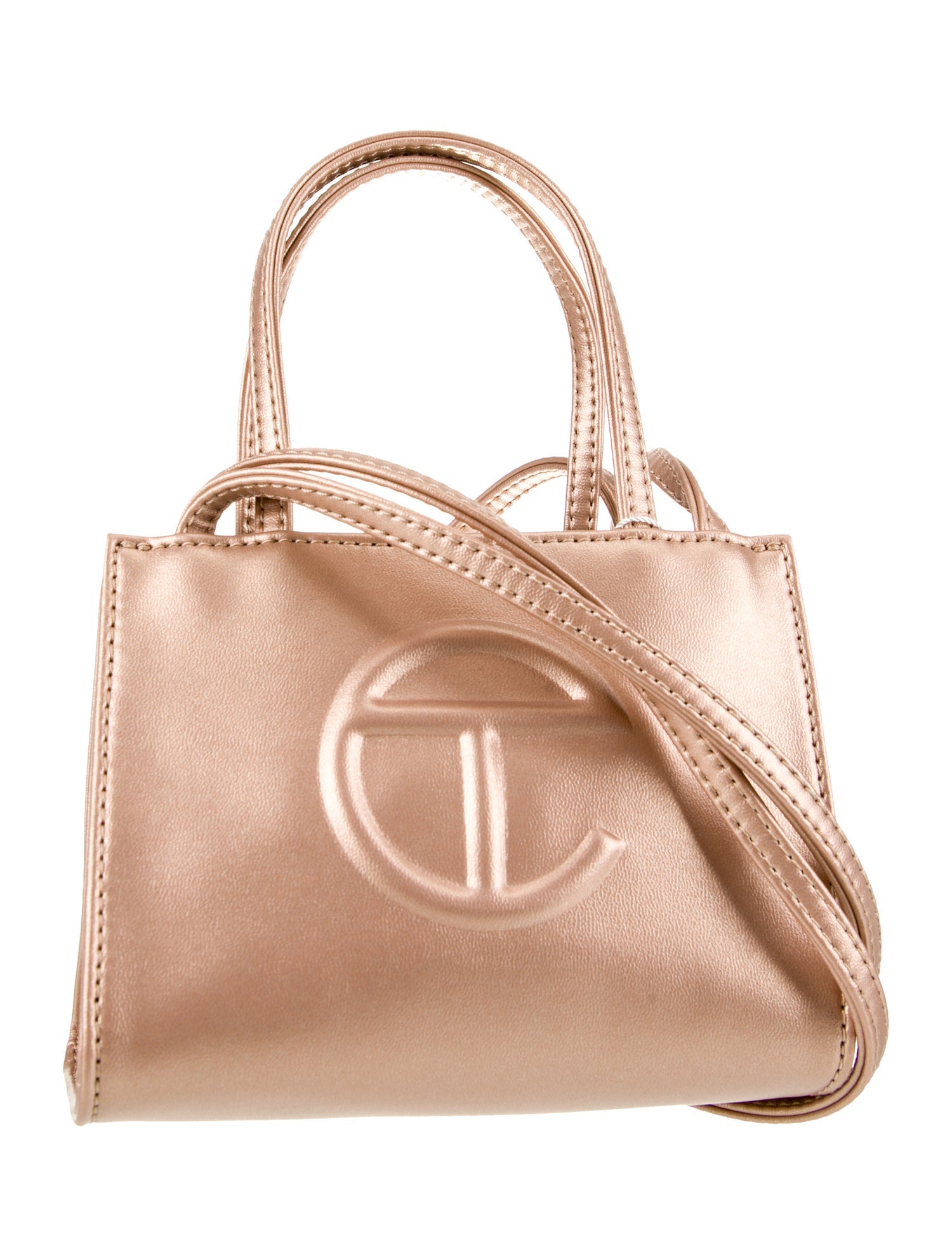 Telfar Vegan Leather Shoulder Bag w/ Tags - Metallic Crossbody Bags ...