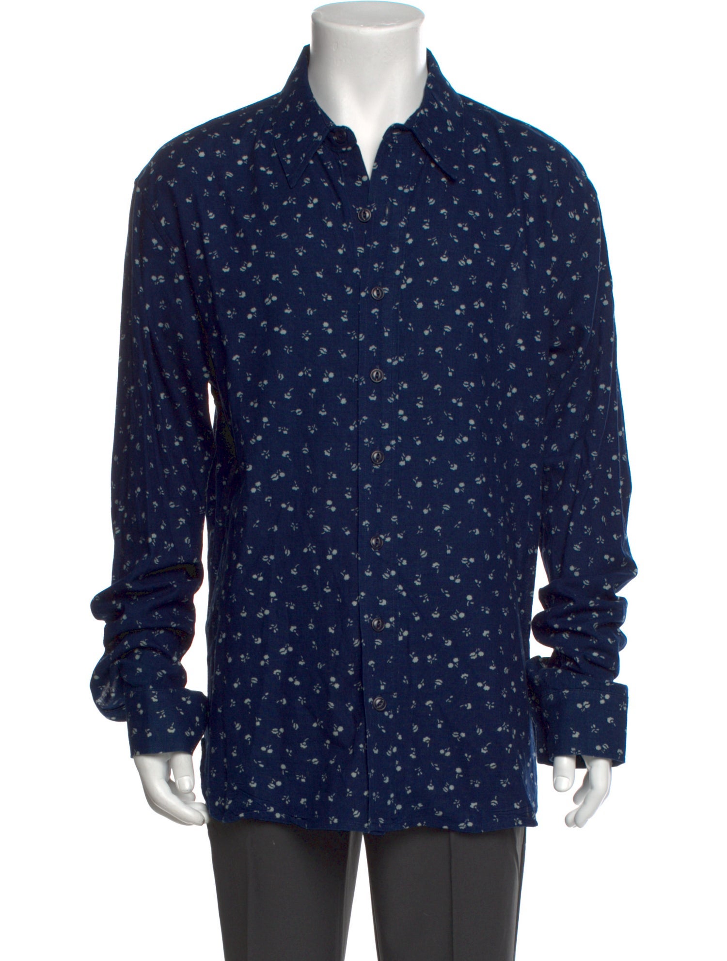 The Stronghold Printed Long Sleeve Shirt - Blue Casual Shirts, Clothing ...