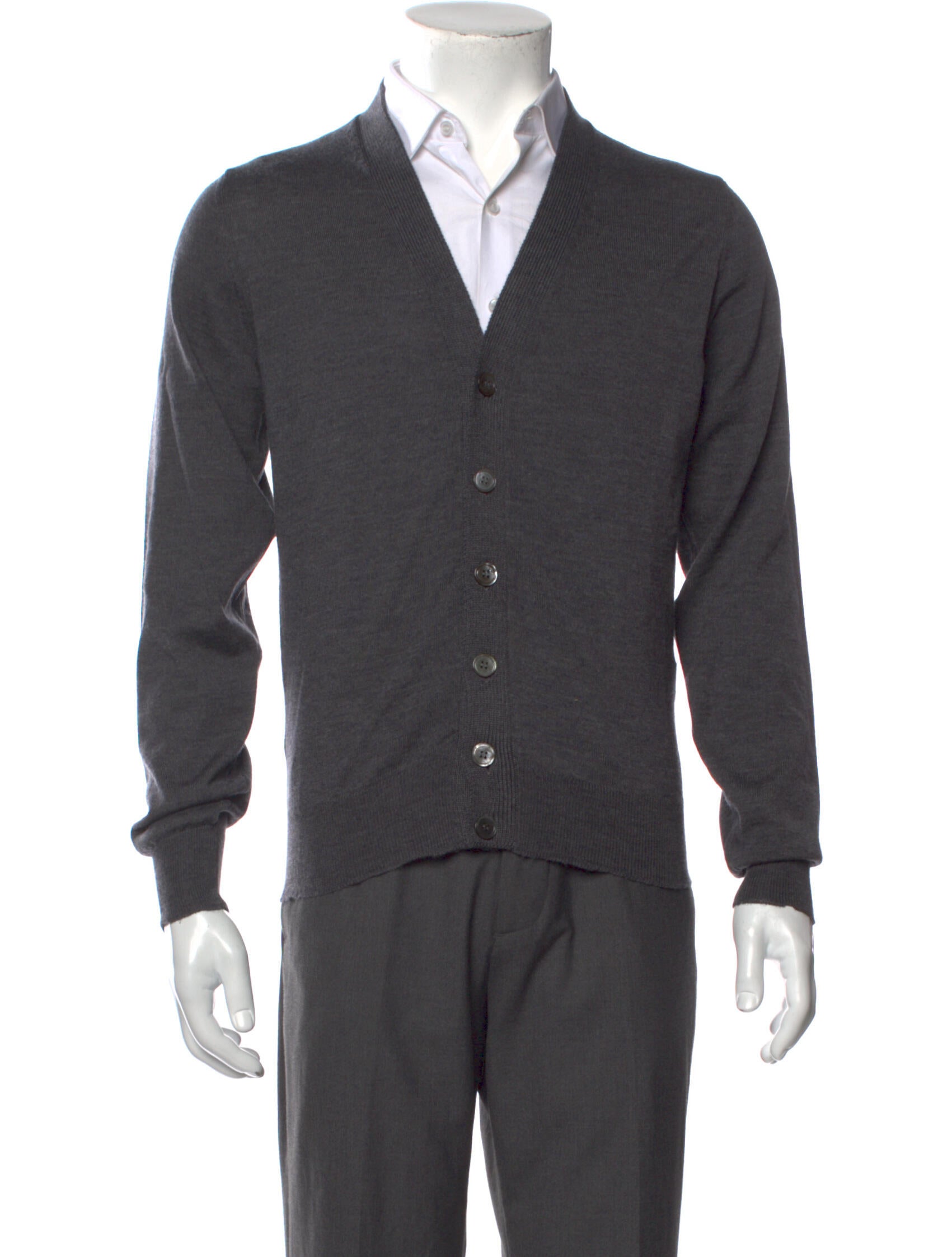 Thom Sweeney Merino Wool V-Neck Cardigan w/ Tags - Grey Sweaters ...