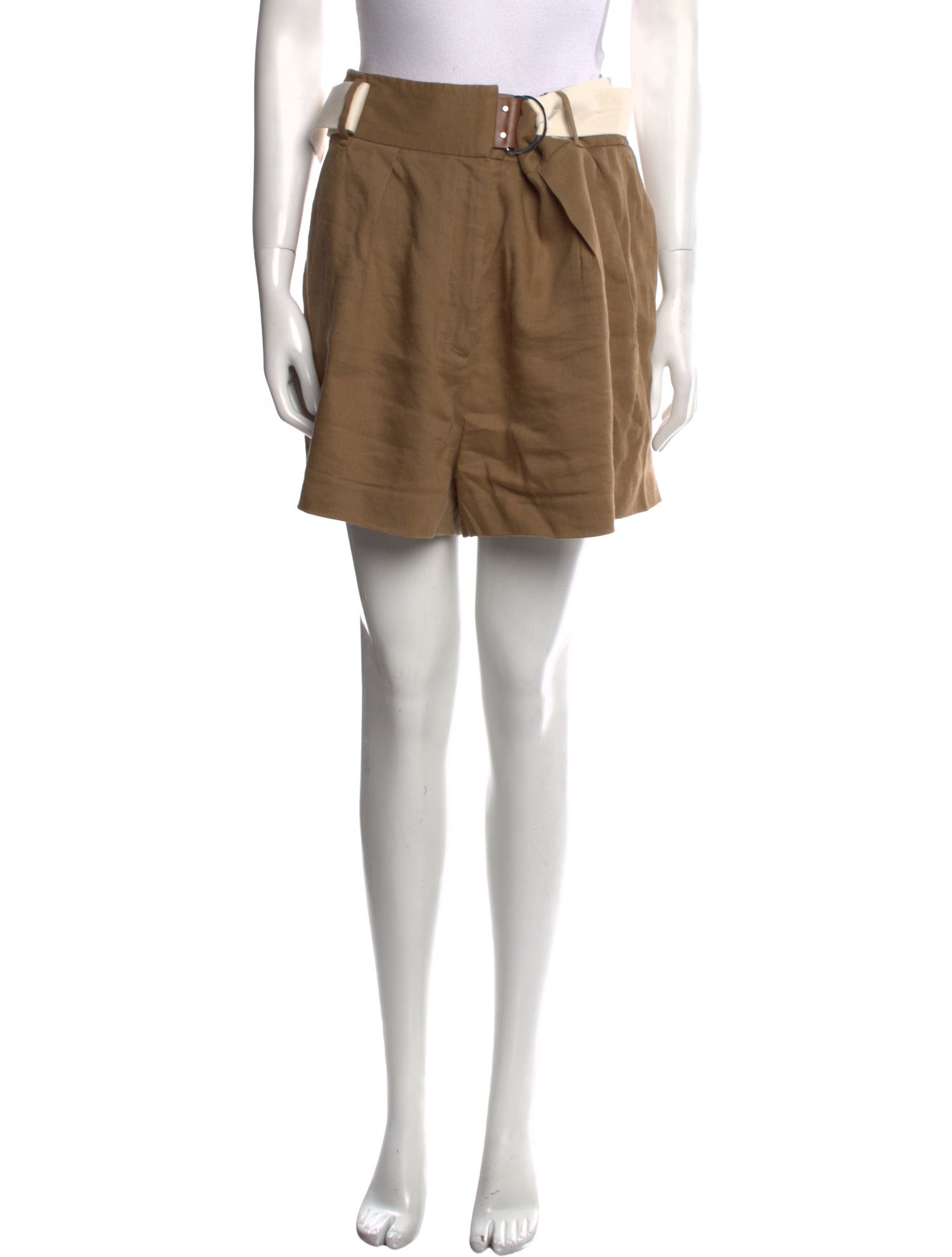 Tibi Mini Shorts - Neutrals, 17" Rise Shorts, Clothing - WTI148986 ...