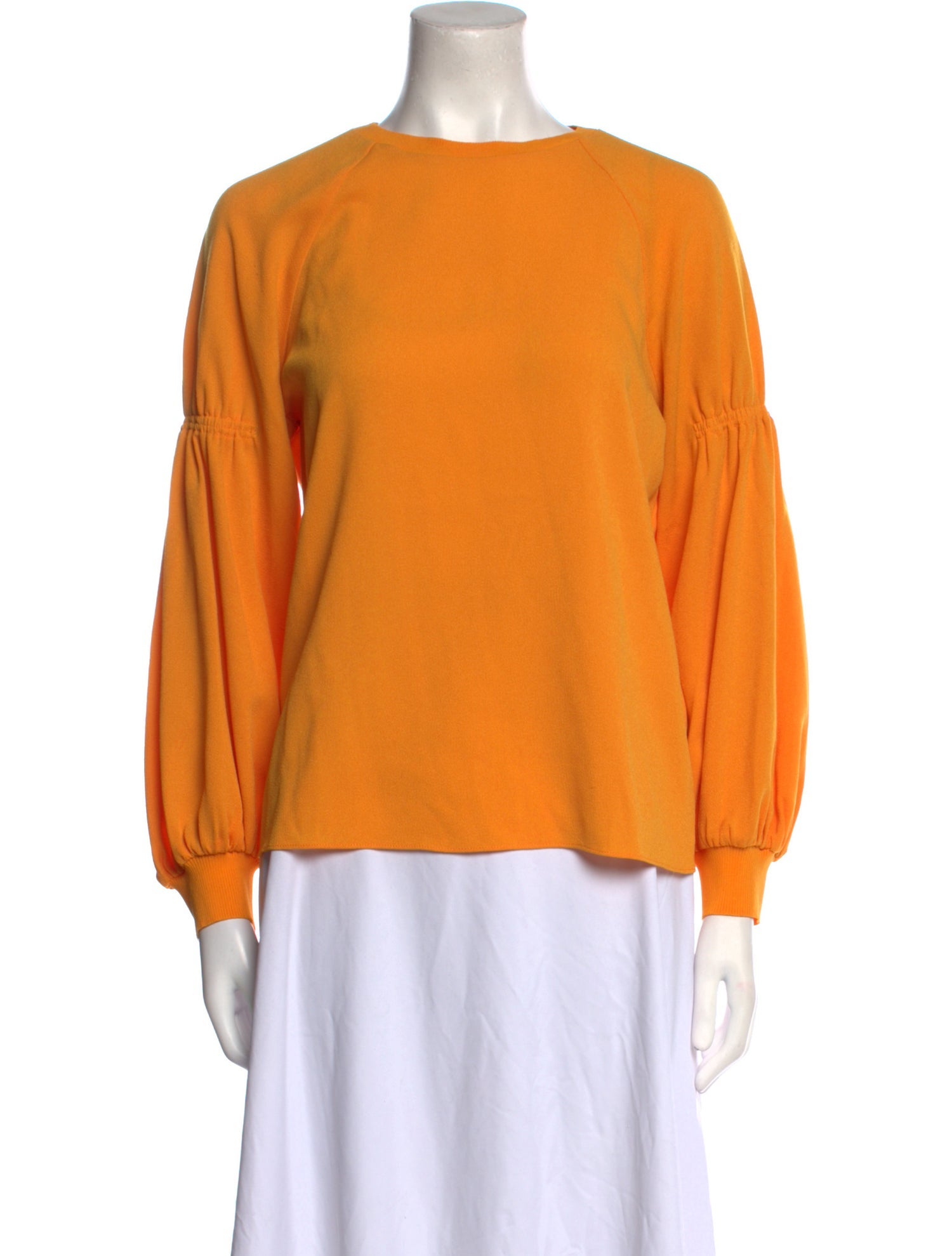 Tibi Crew Neck Long Sleeve Top - Yellow Tops, Clothing - WTI151499 ...