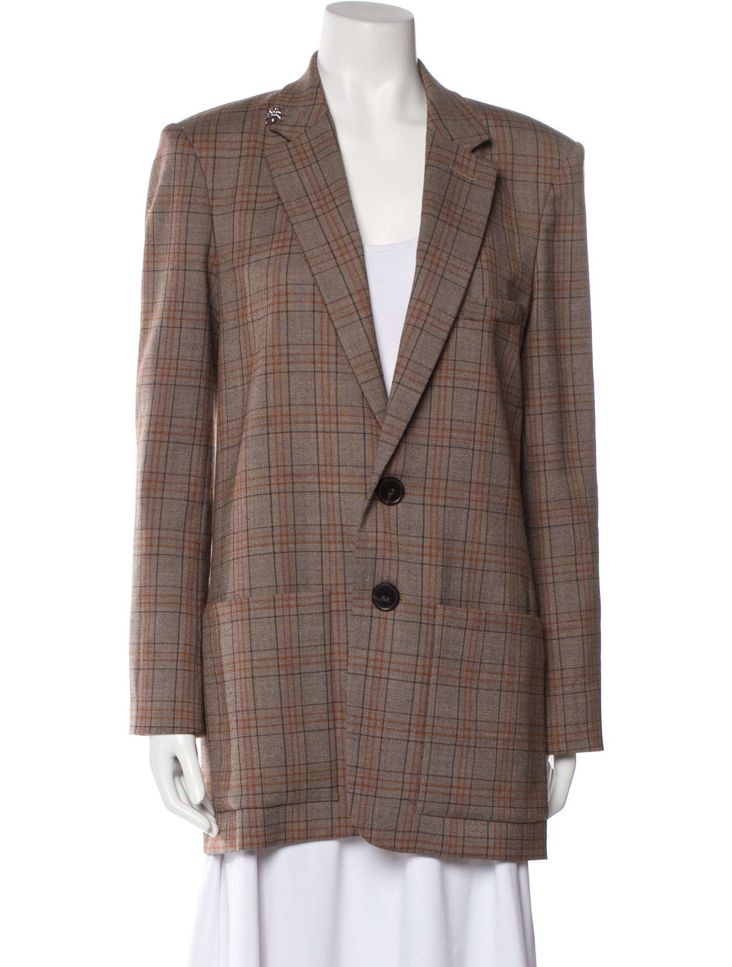 Tibi Plaid Print Blazer - Brown Jackets, Clothing - WTI153980 | The ...