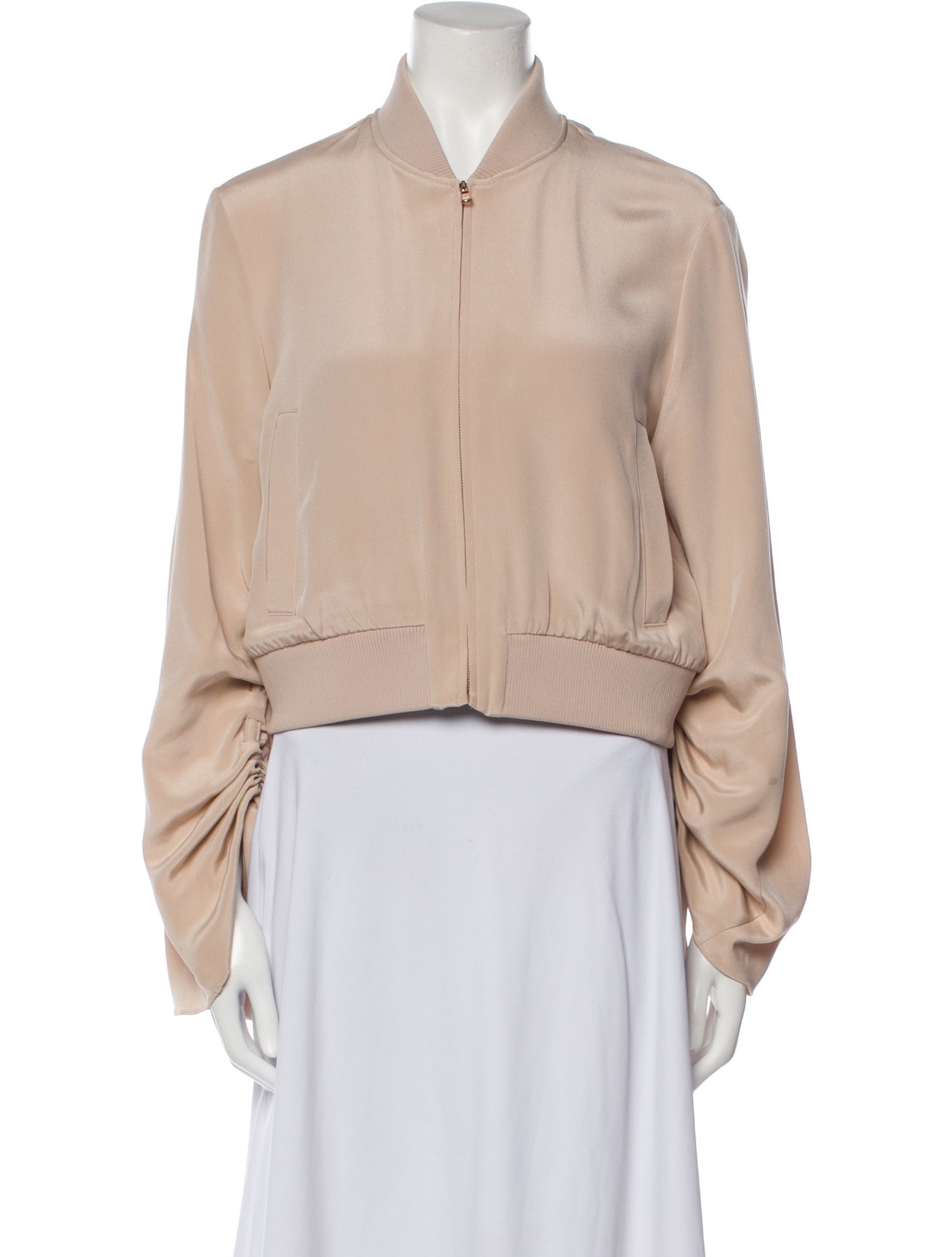 Tibi Silk Bomber Jacket - Neutrals Jackets, Clothing - WTI156617 | The ...