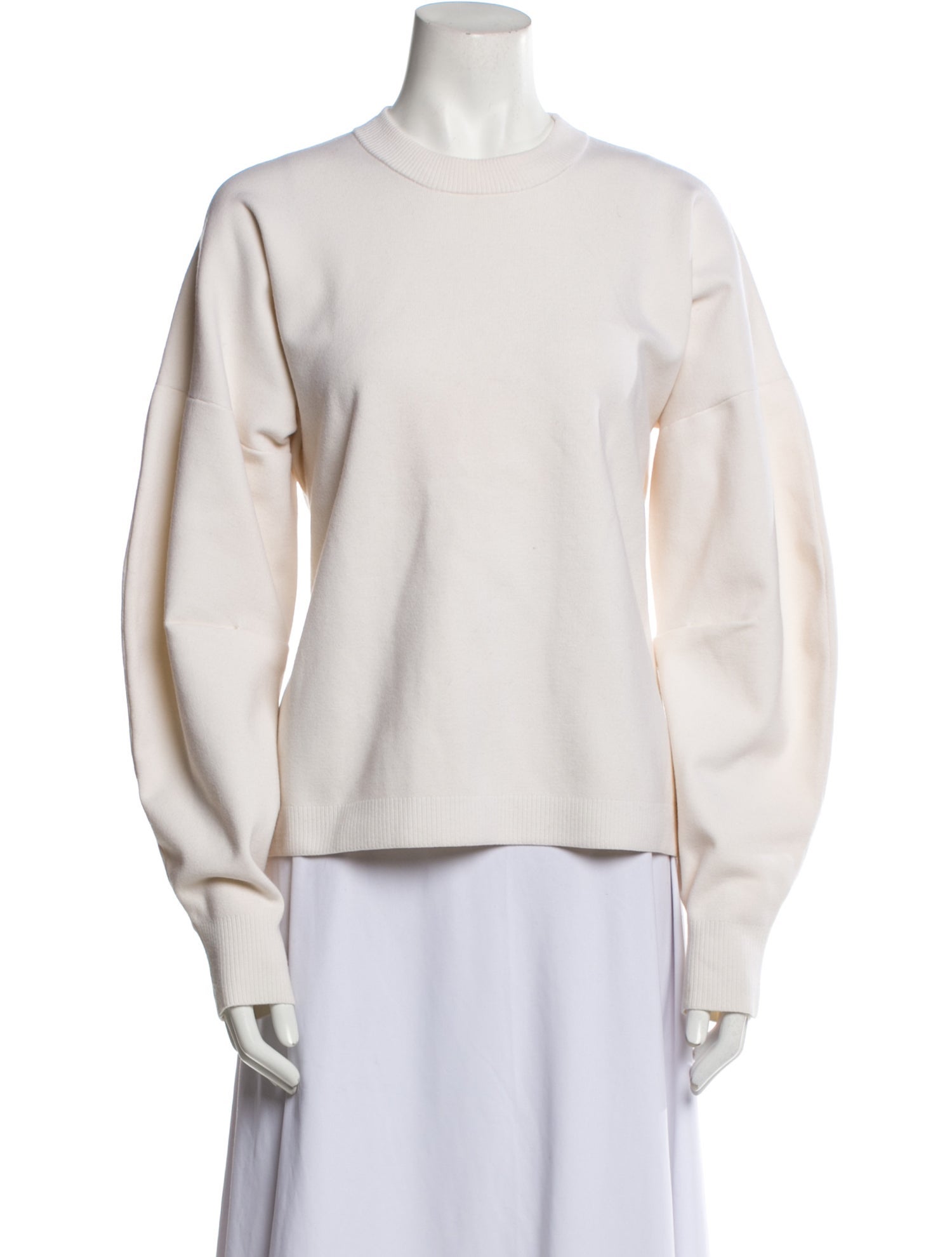 Tibi Crew Neck Long Sleeve Sweatshirt - Neutrals Tops, Clothing ...