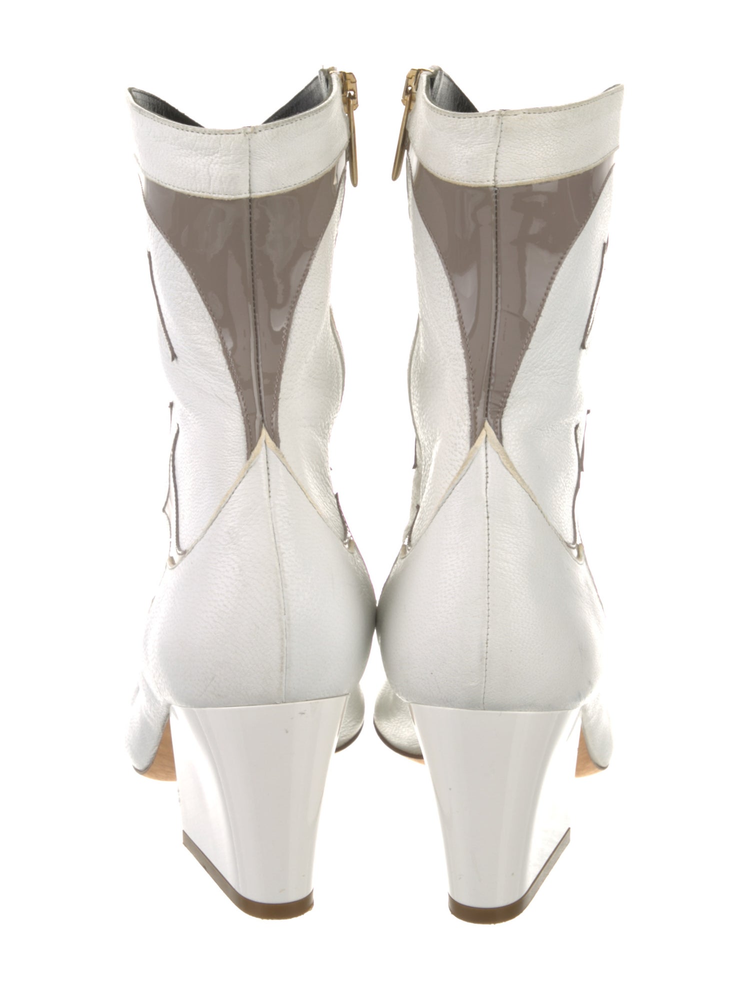 Tibi Leather Printed Western Boots - White Boots, Shoes - WTI159472 ...