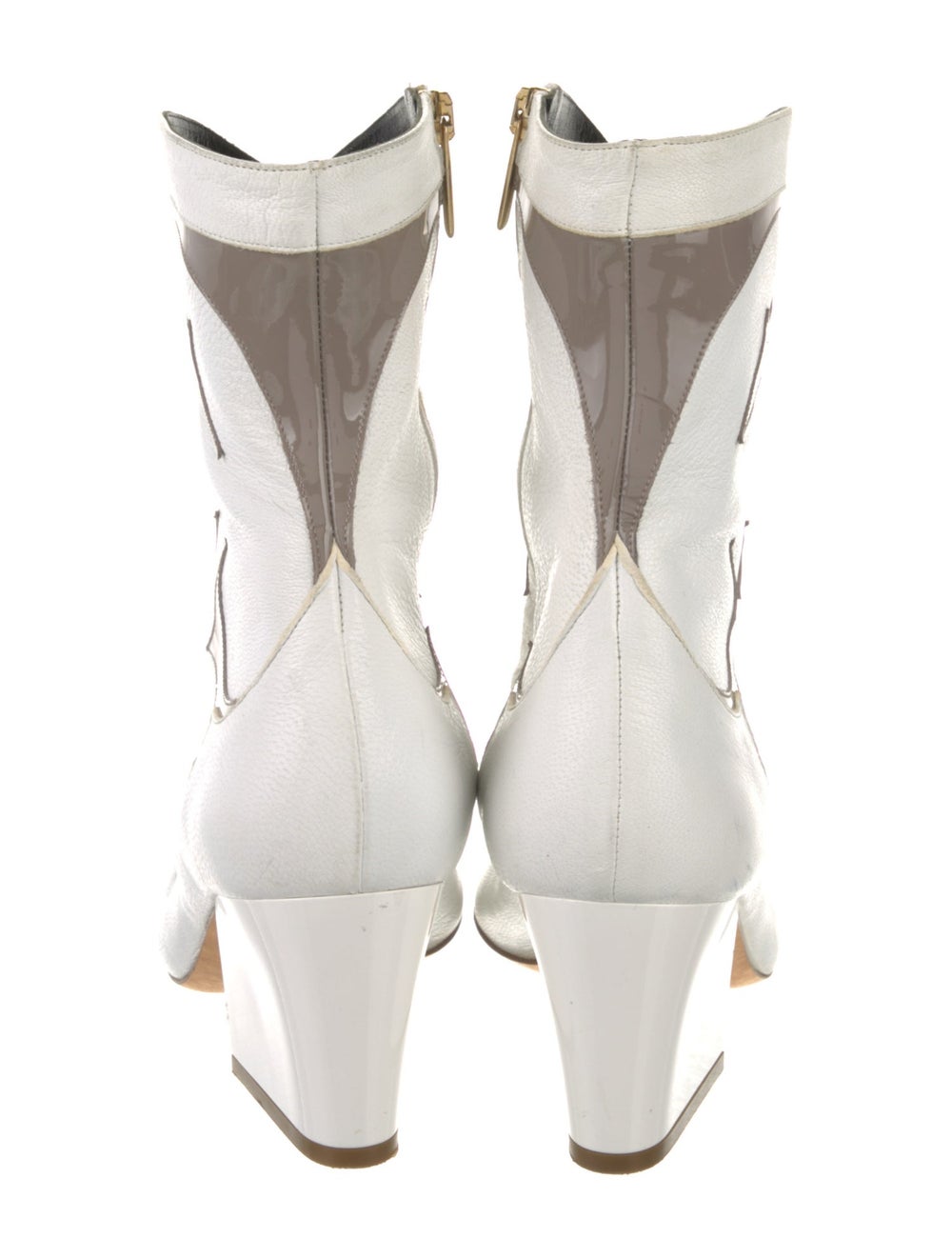 Tibi Leather Printed Western Boots - White Boots, Shoes - WTI159472 ...