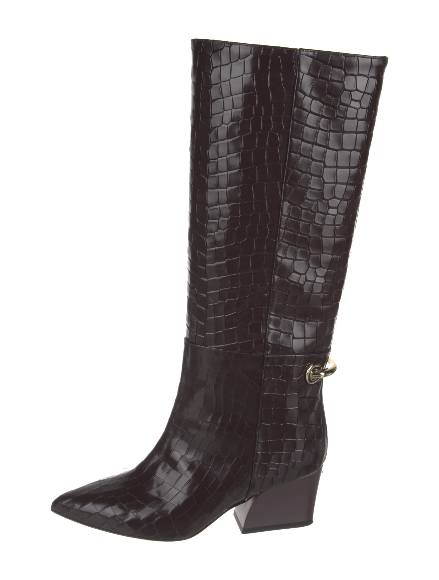 Tibi Leather Riding Boots - Burgundy Boots, Shoes - WTI161894 | The ...